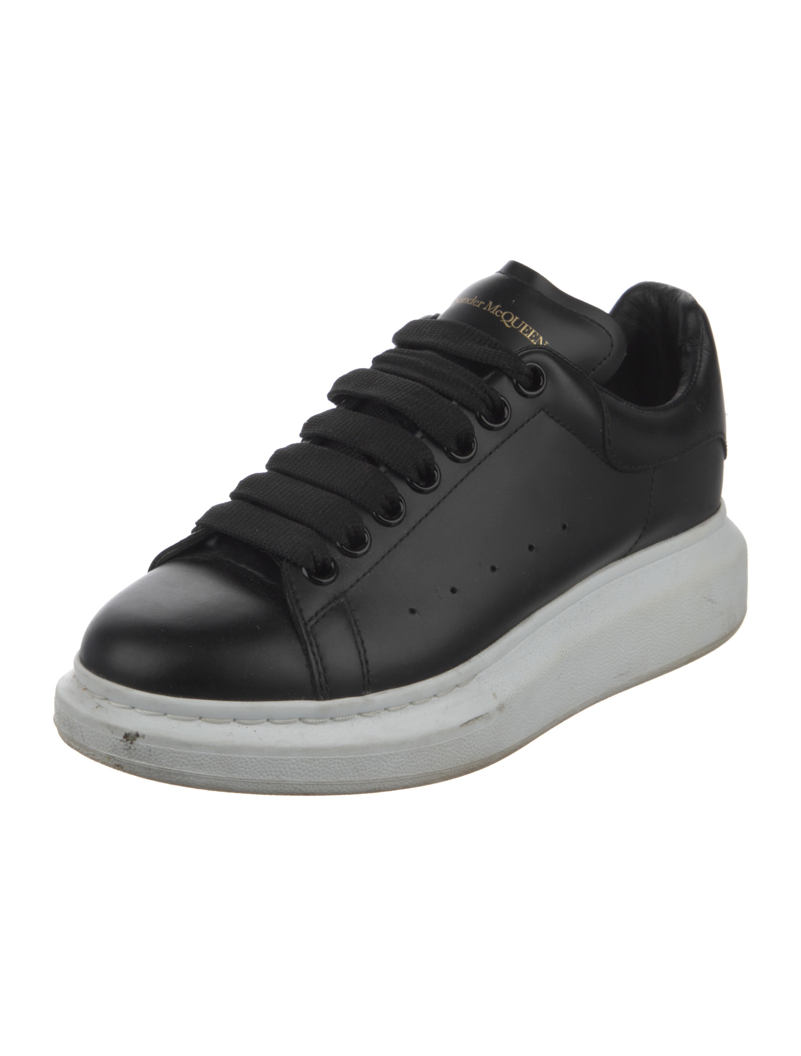 Alexander McQueen Leather Sneakers - Black Sneakers, Shoes - ALE135520 ...