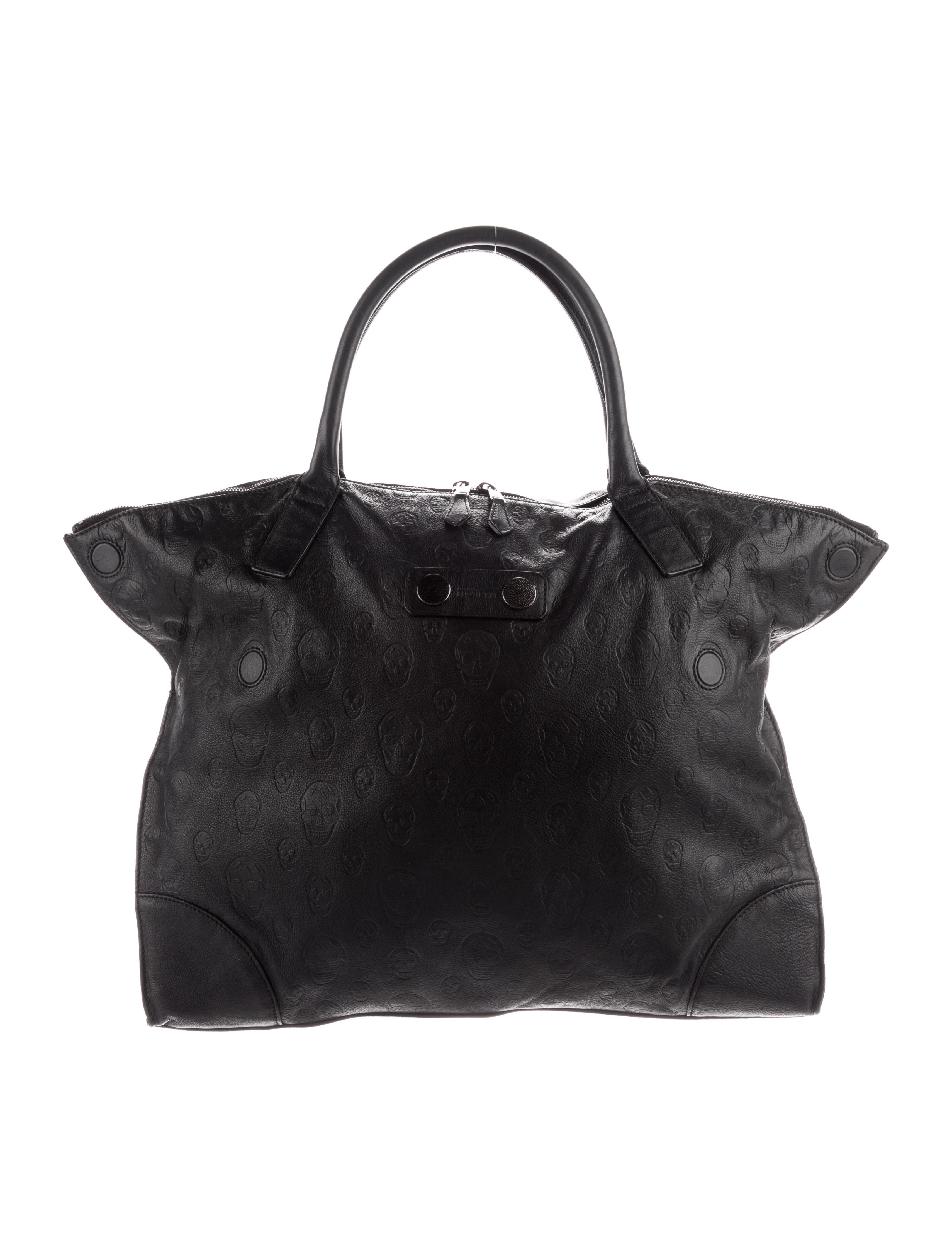 Alexander McQueen Skull Embossed De Manta Tote - Black Totes, Handbags ...