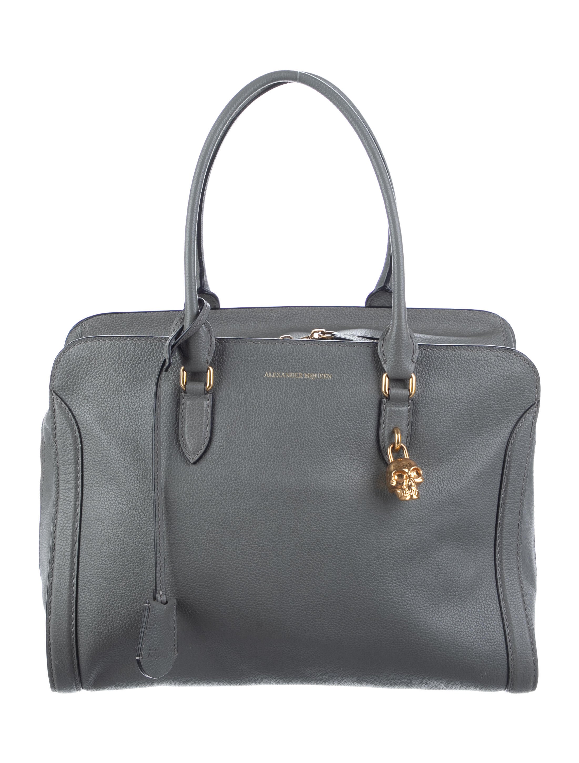 Alexander McQueen Skull Padlock Zip Around Tote - Grey Totes, Handbags ...
