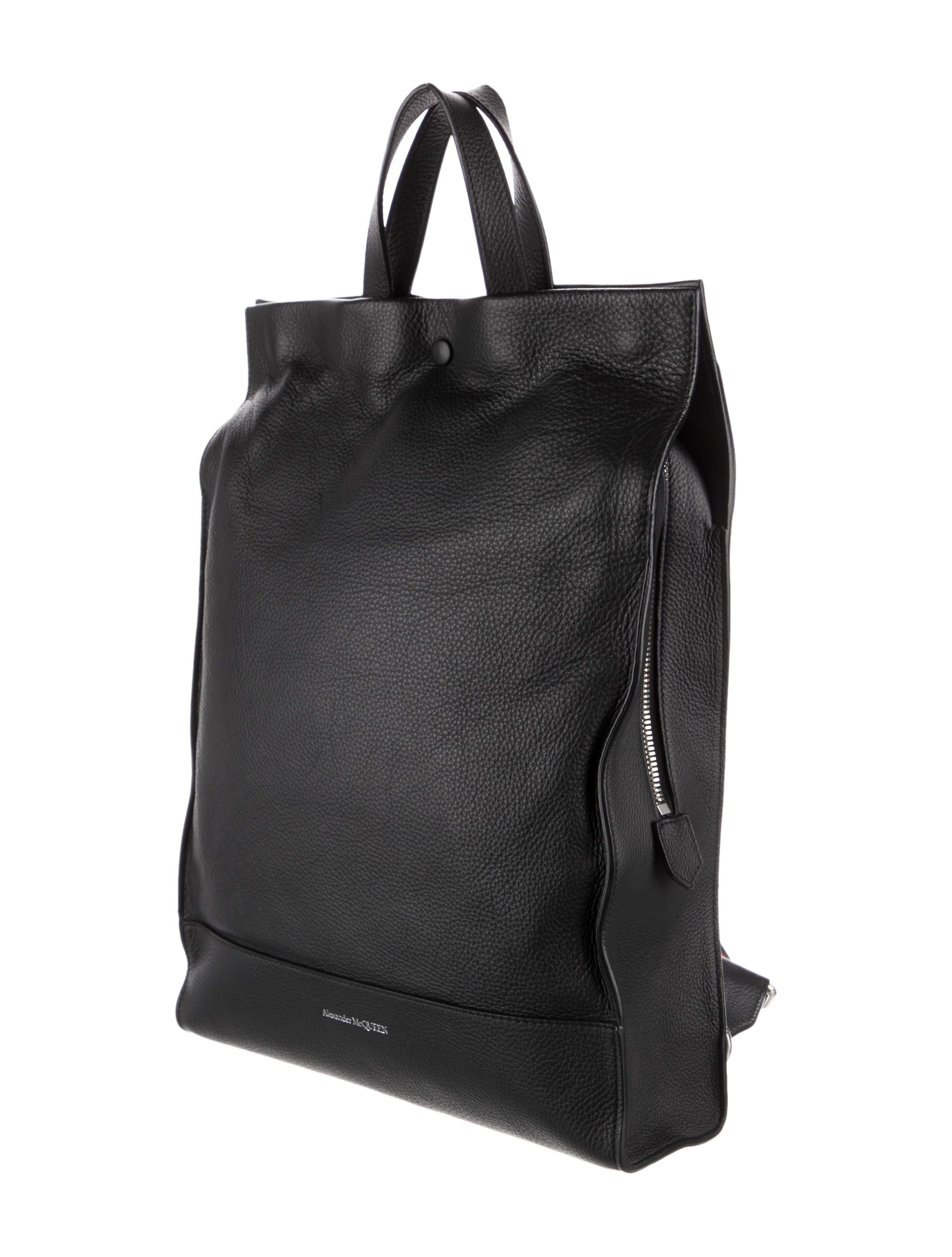Alexander McQueen Large Leather Tote Backpack - Black Backpacks, Bags ...