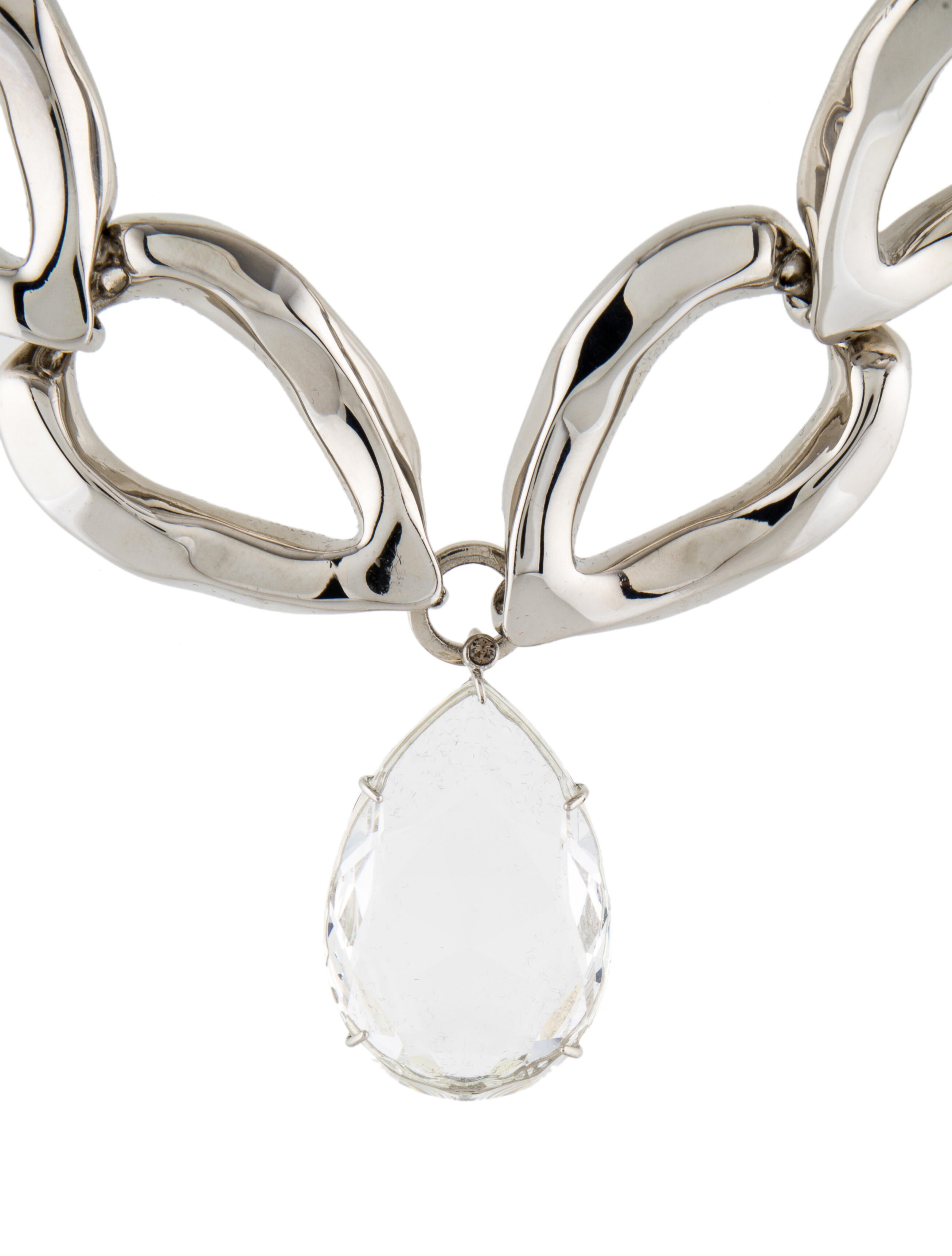 Alexander McQueen Crystal Chunky Chain Necklace - Silver-Tone Metal ...