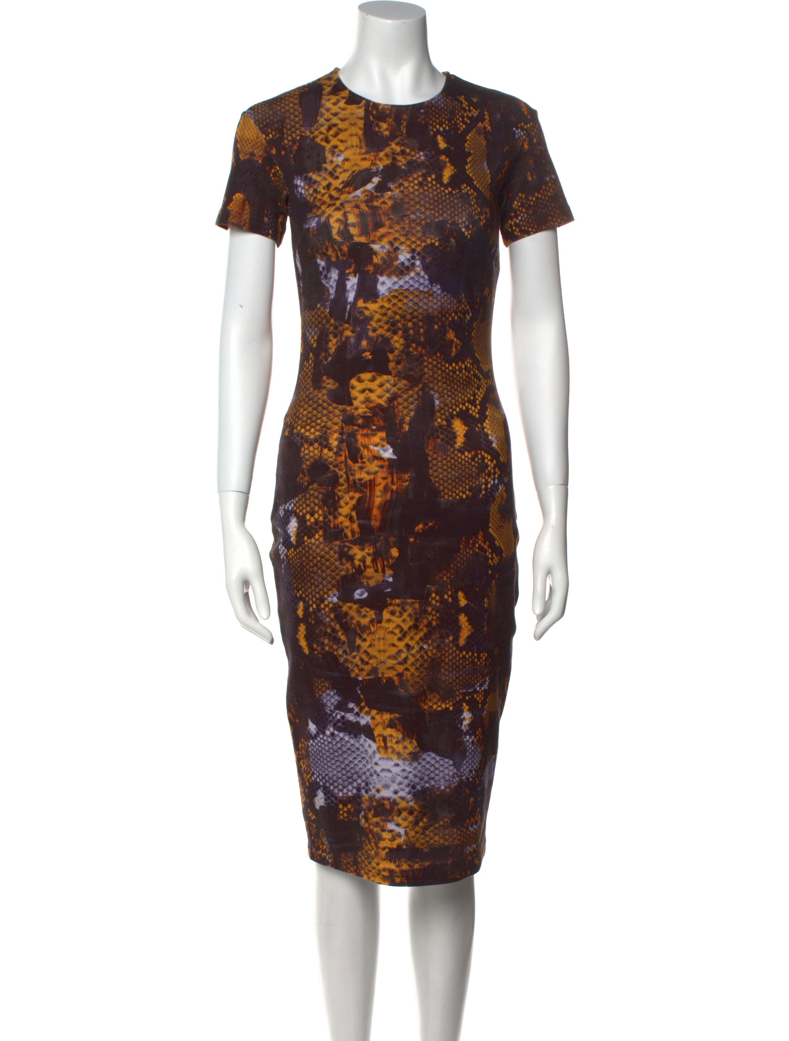 McQ Alexander McQueen Animal Print Midi Length Dress - Neutrals Dresses ...