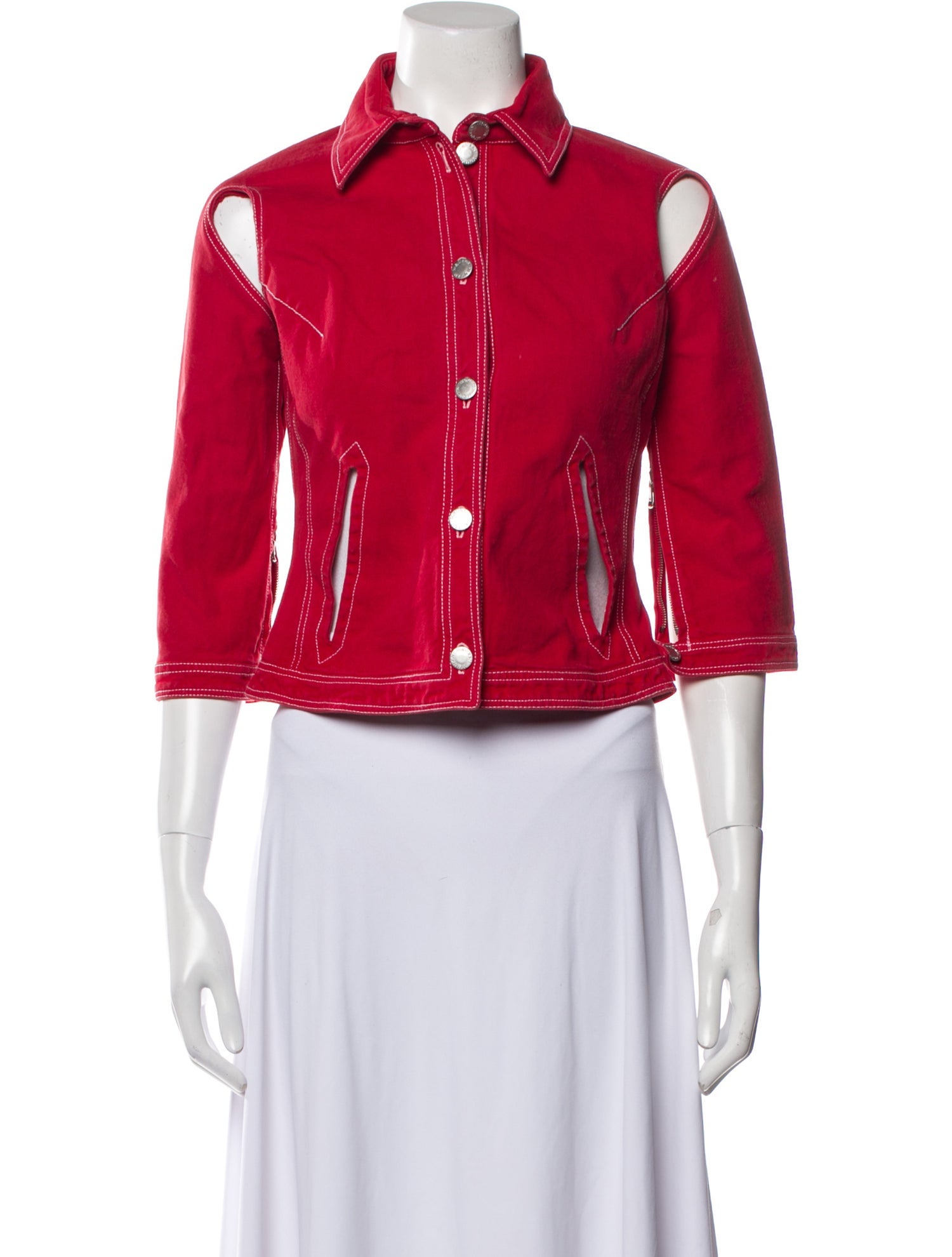 Alexander McQueen Denim Jacket w/ Tags - Red Jackets, Clothing ...