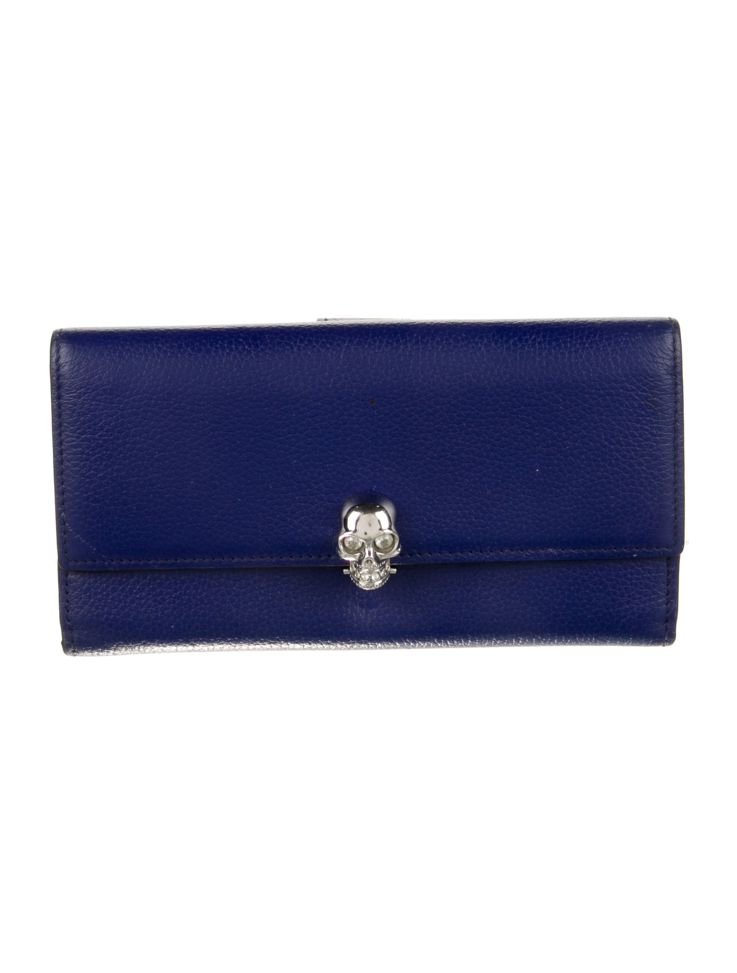 Alexander McQueen Skull Leather Continental Wallet - Blue Wallets ...
