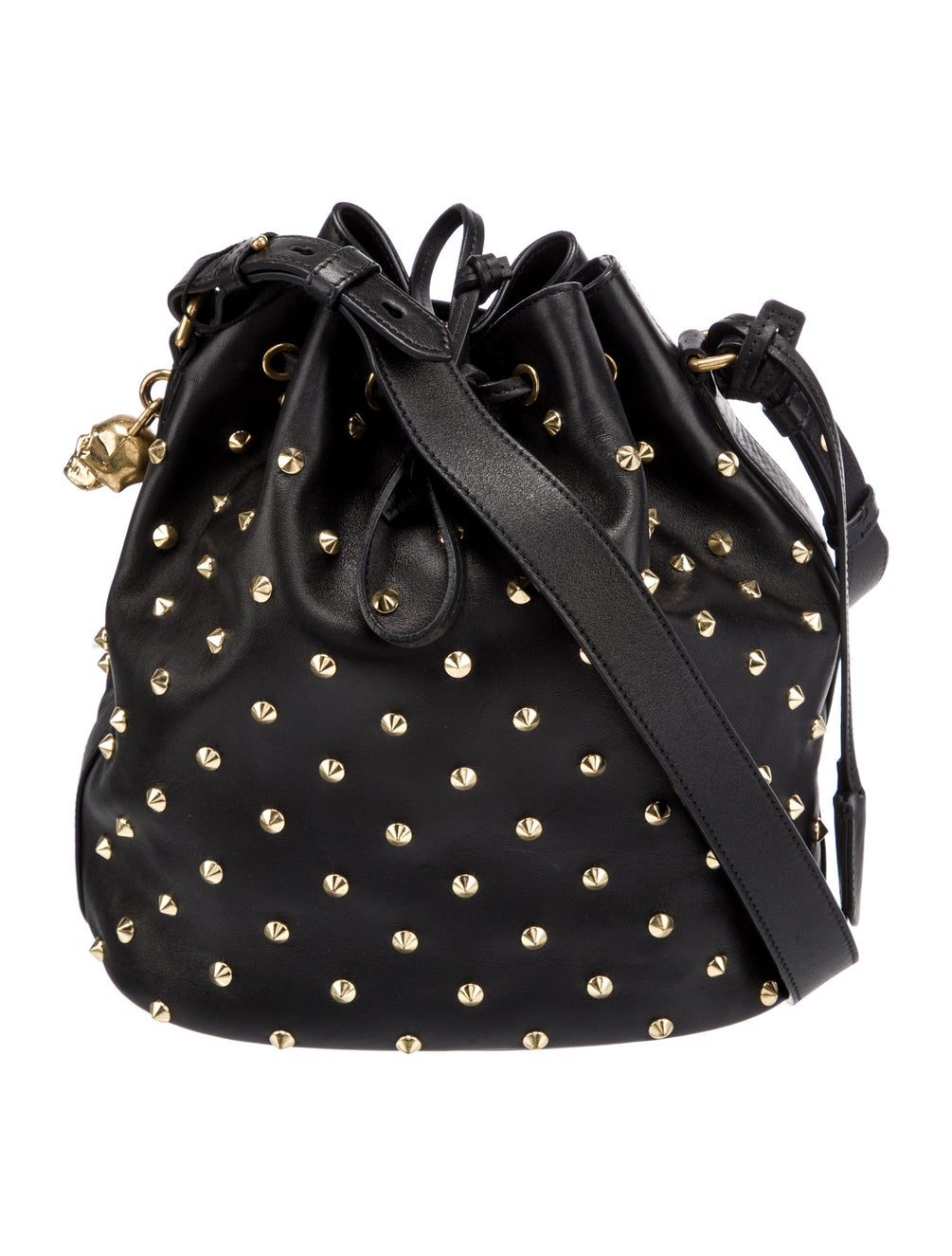 Alexander McQueen Studded Leather Bucket Bag - Black Bucket Bags ...