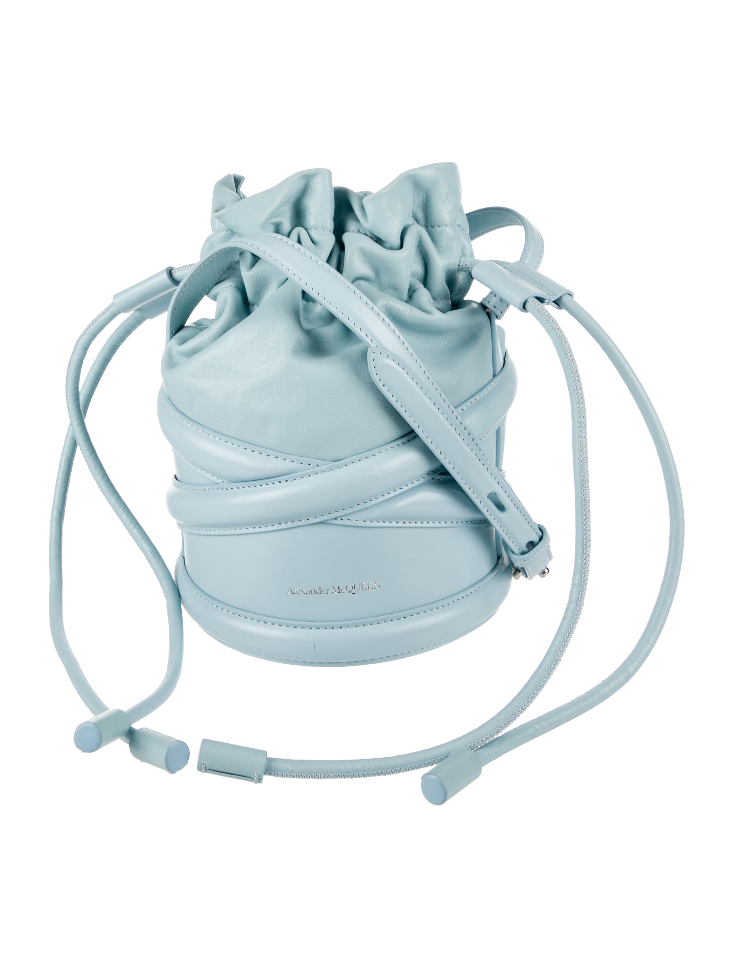 Alexander McQueen Smooth Leather Bucket Bag - Blue Bucket Bags ...