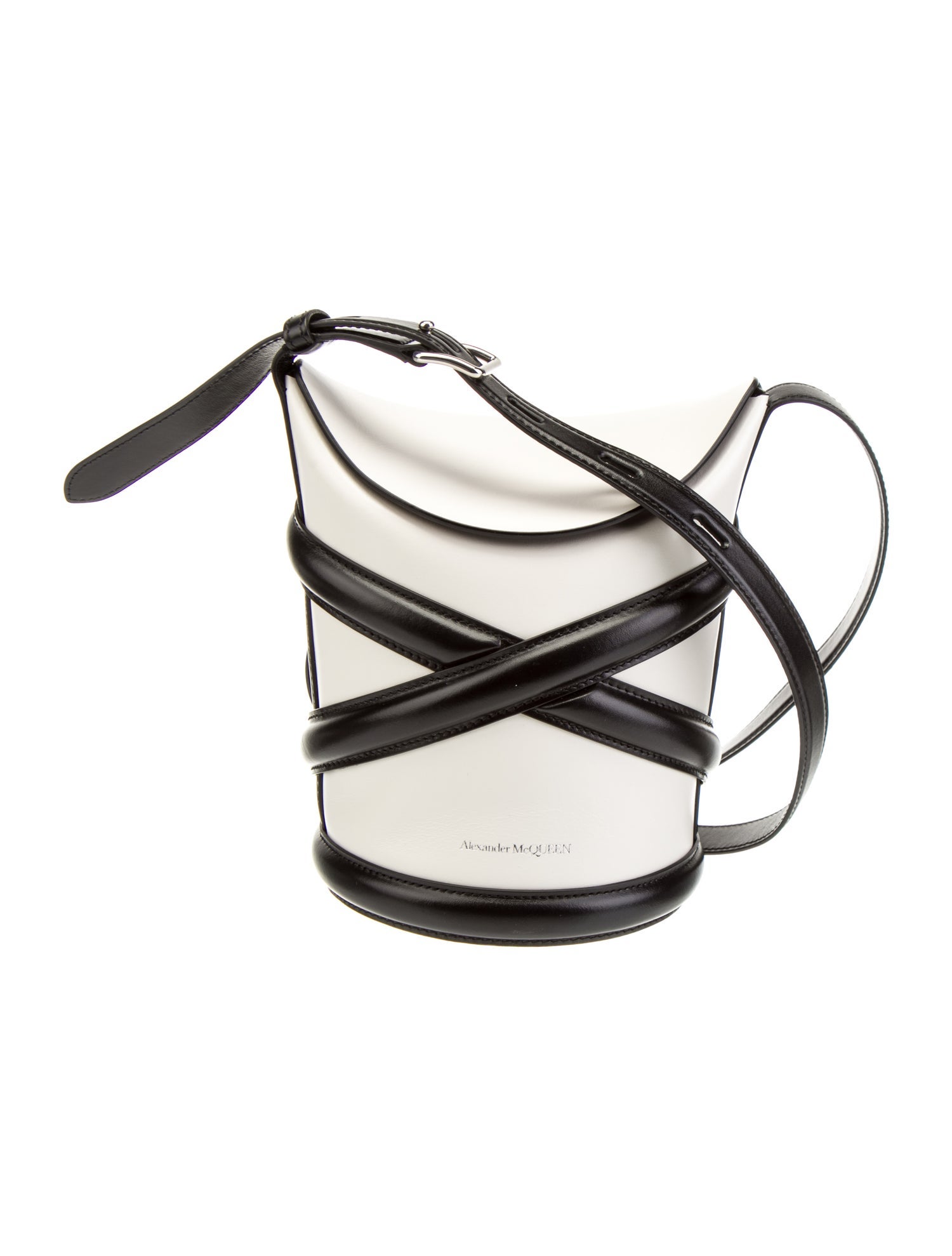 Alexander McQueen The Curve Bucket Bag - White Bucket Bags, Handbags ...