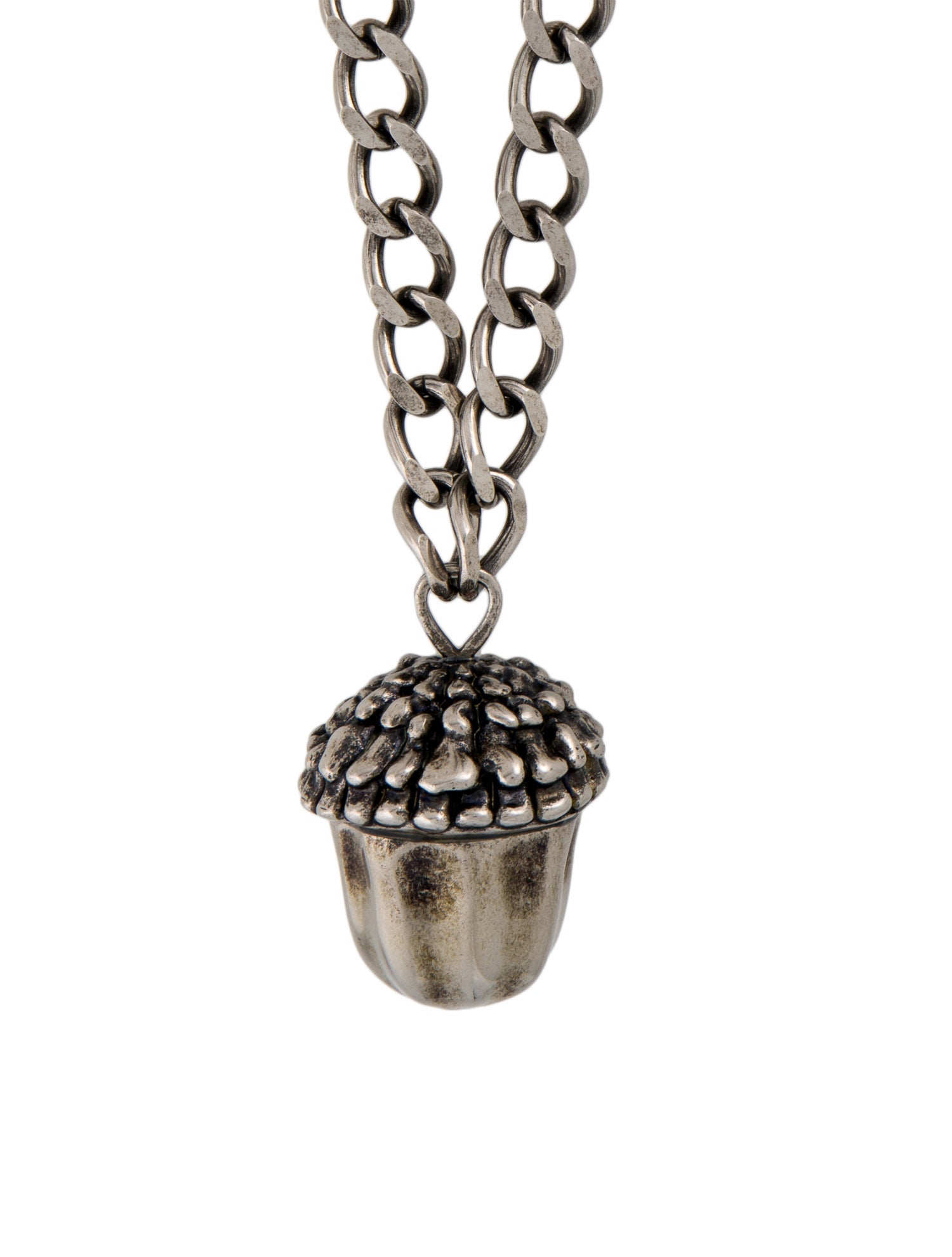 Alexander McQueen Oversized Acorn Pendant Necklace - Silver-Tone Metal ...