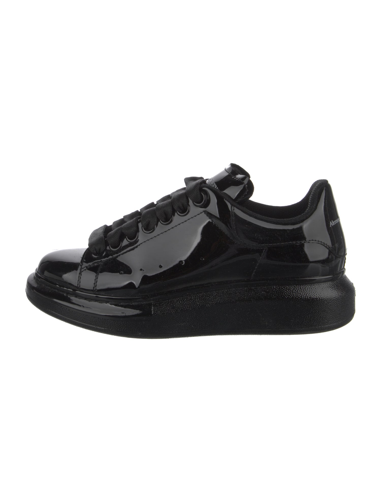 Alexander McQueen Patent Leather Glitter Accents Sneakers - Black ...