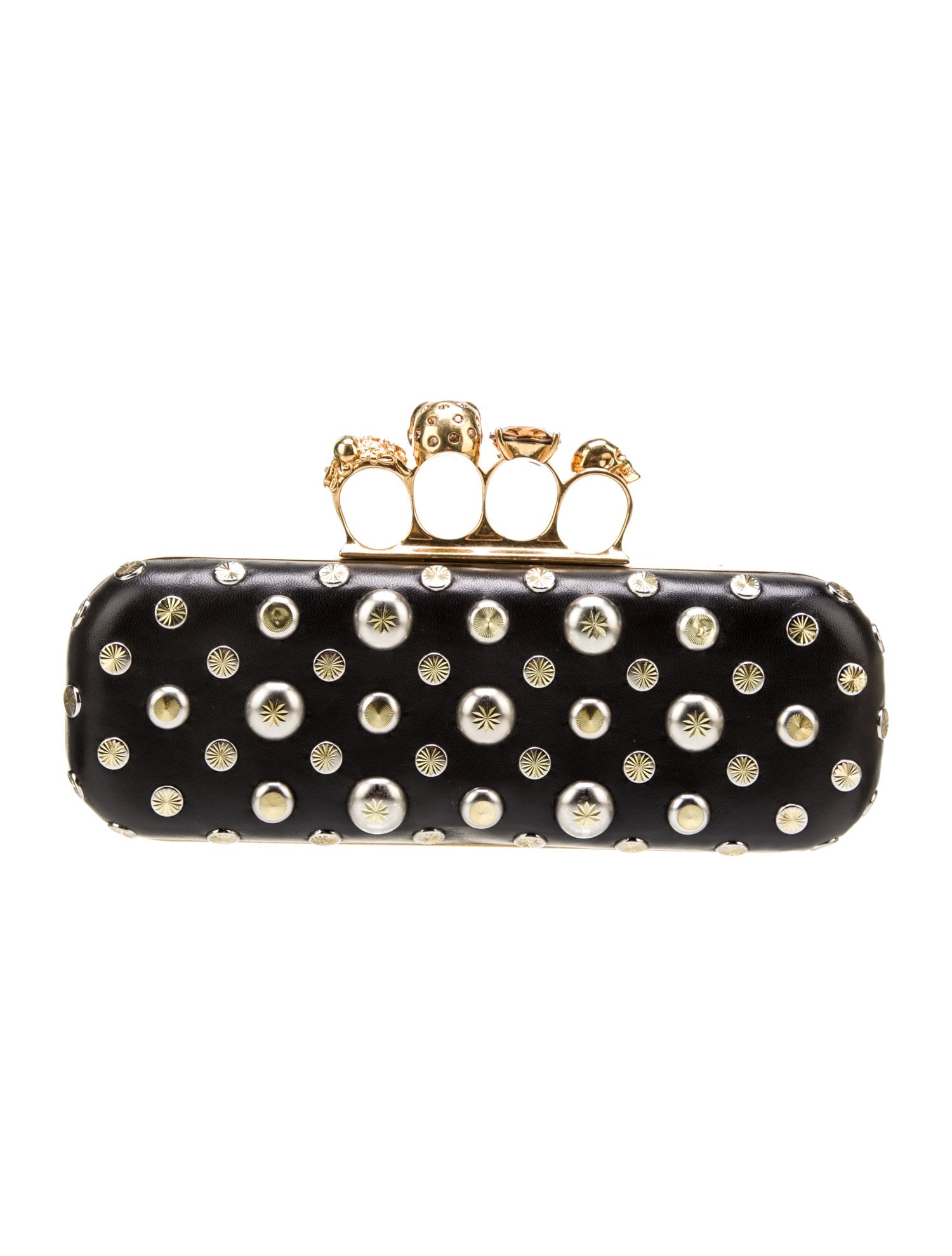 Alexander McQueen Leather Studded Knuckle Duster Clutch - Black ...