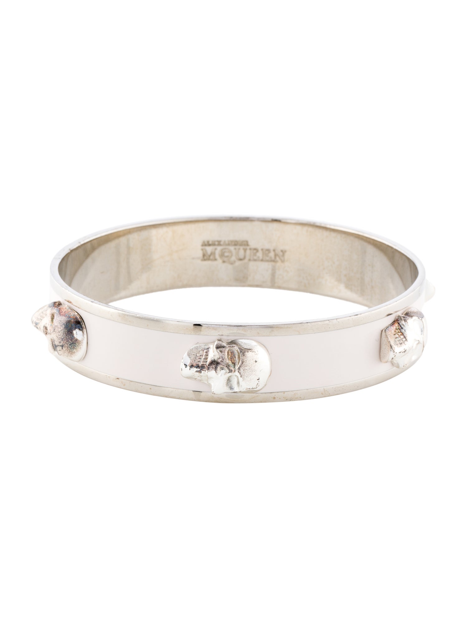 Alexander McQueen Enamel 3D Skull Bangle Bracelet - Brass Bangle, Bracelets - ALE195078 | The ...