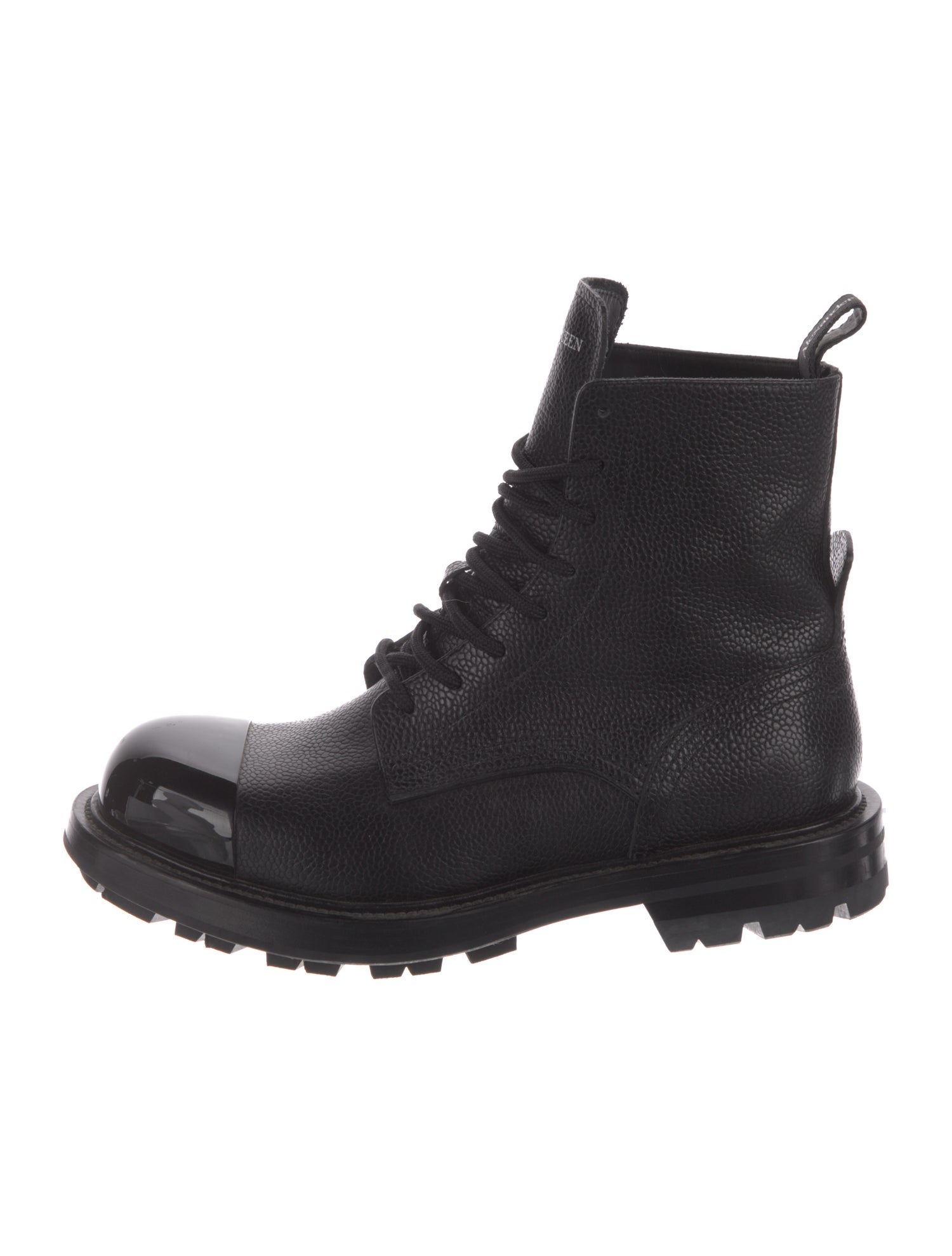 Alexander McQueen Leather Combat Boots - Black Boots, Shoes - ALE209112 ...