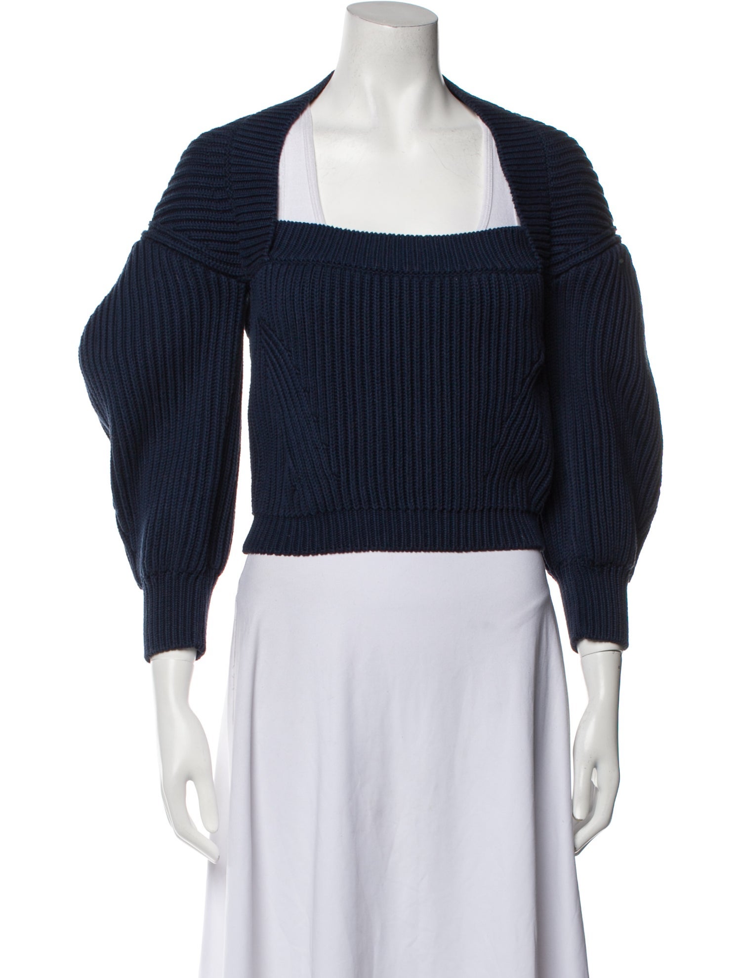 Alexander McQueen Square Neckline Sweater - Blue Knitwear, Clothing ...