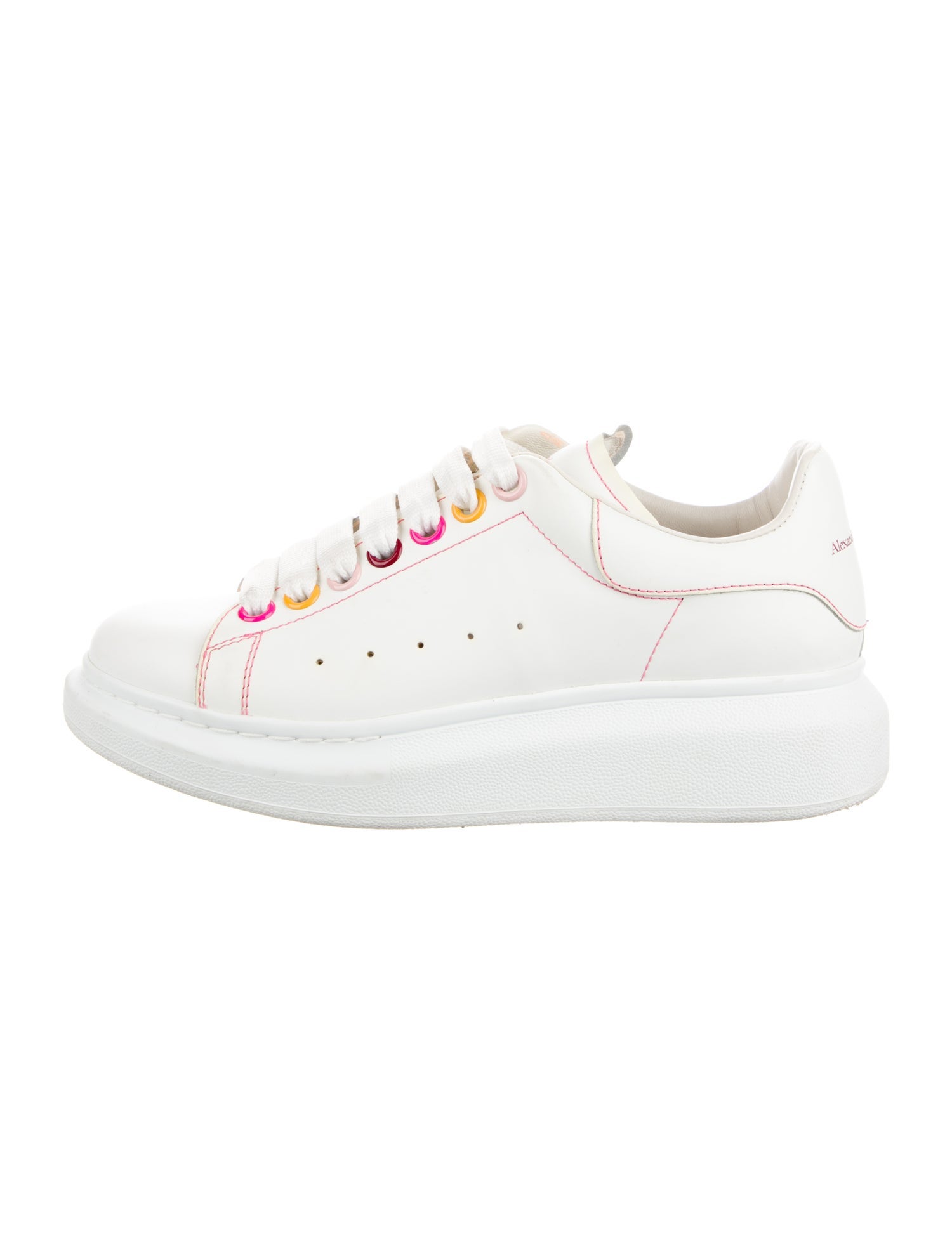 Alexander McQueen Leather Sneakers - White Sneakers, Shoes - ALE215195 ...