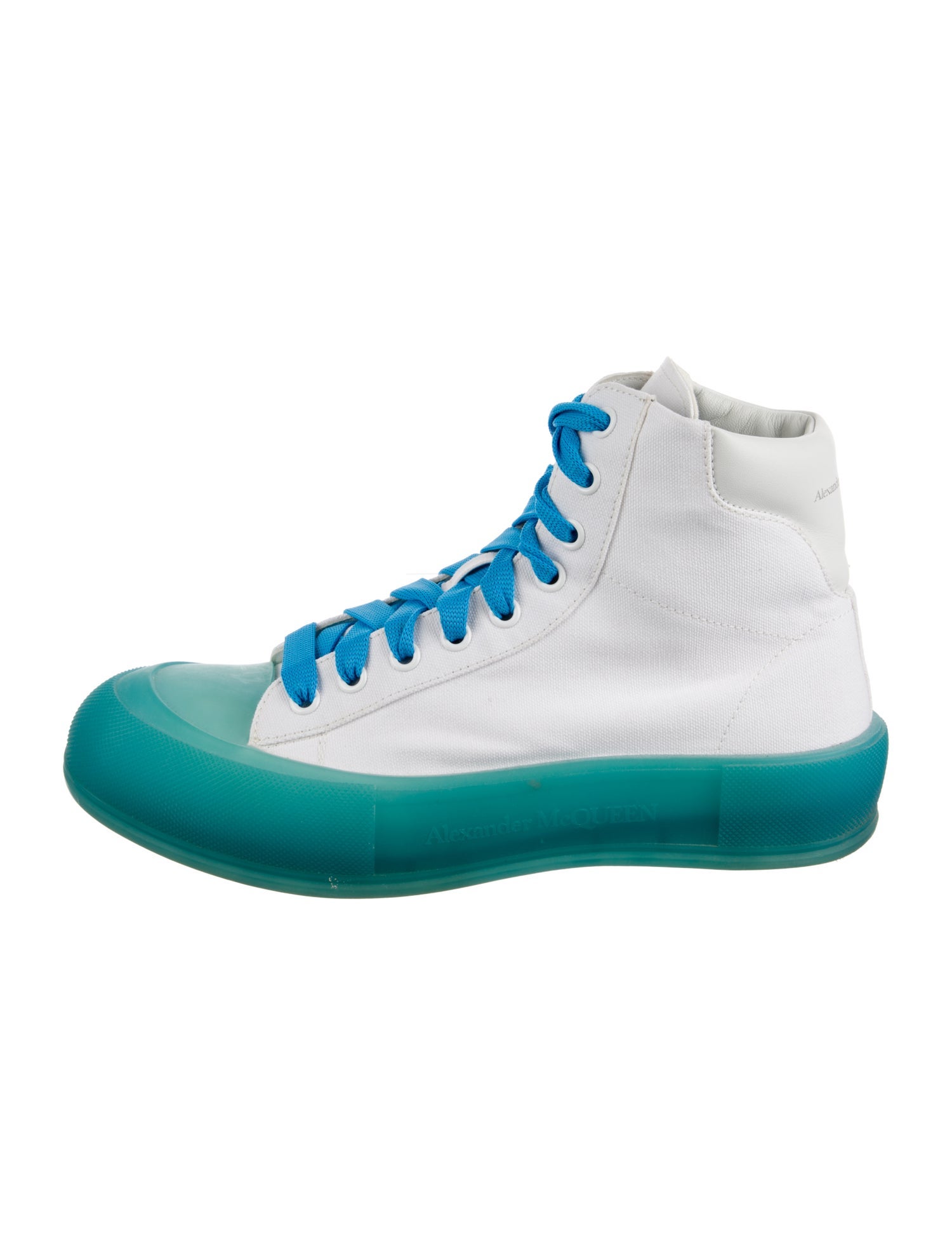 Alexander McQueen Canvas Colorblock Pattern Sneakers - Blue Sneakers ...