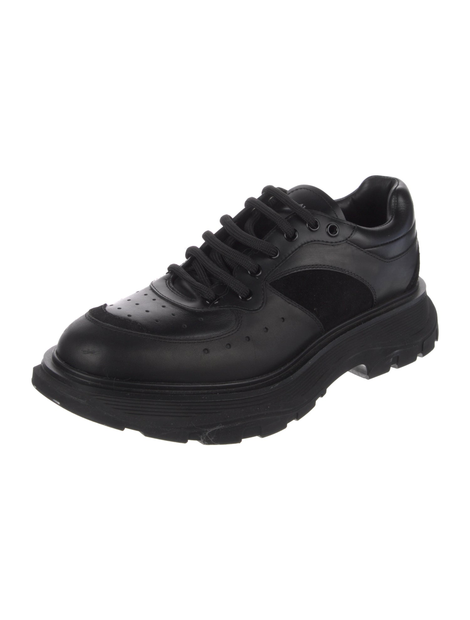 Alexander McQueen Leather Sneakers - Black Sneakers, Shoes - ALE224295 ...