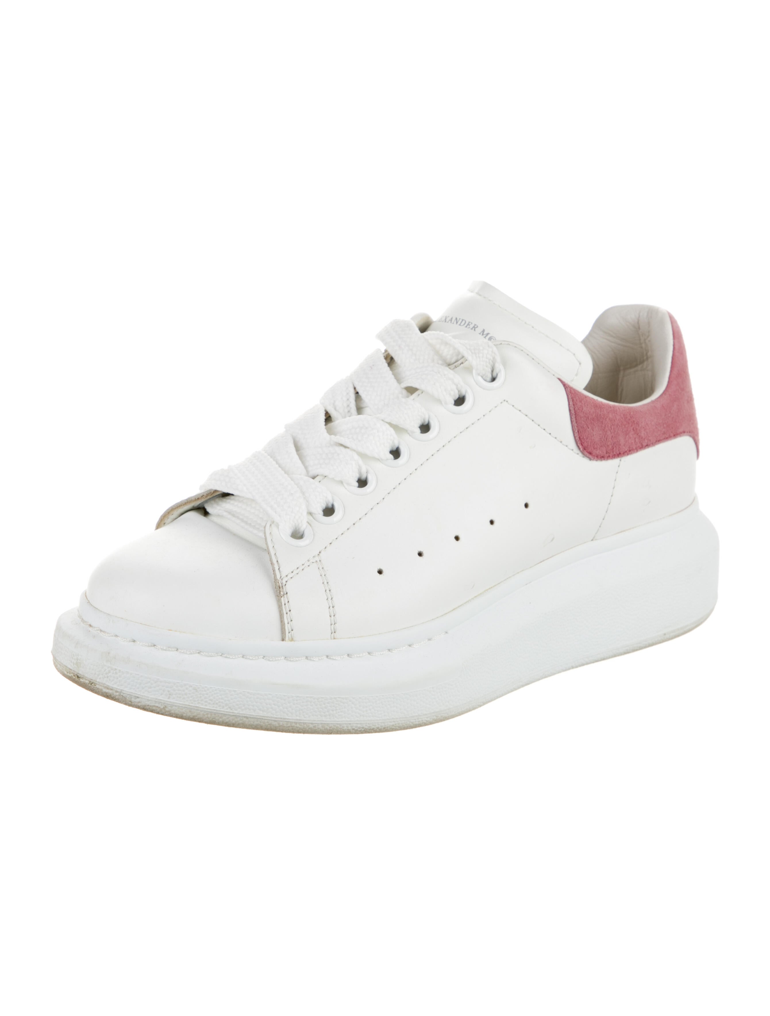 Alexander McQueen Leather Colorblock Pattern Sneakers - Pink Sneakers ...