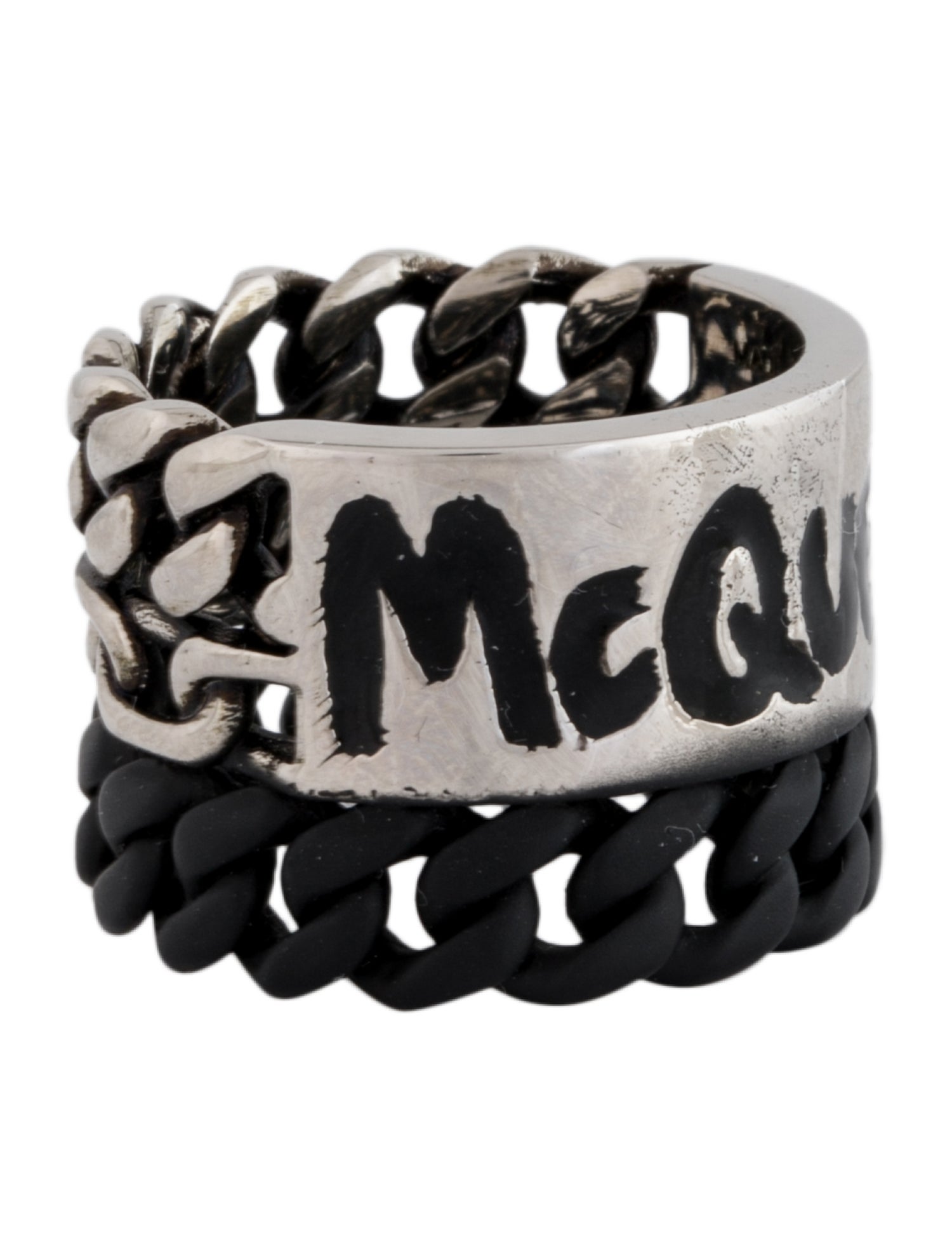 Alexander McQueen Graffiti Band Ring - Band, Rings - ALE234848 | The ...