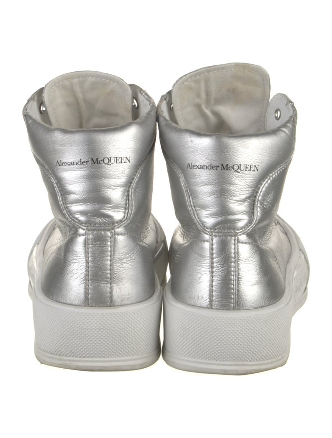 Alexander McQueen Leather Printed Sneakers - White Sneakers, Shoes ...