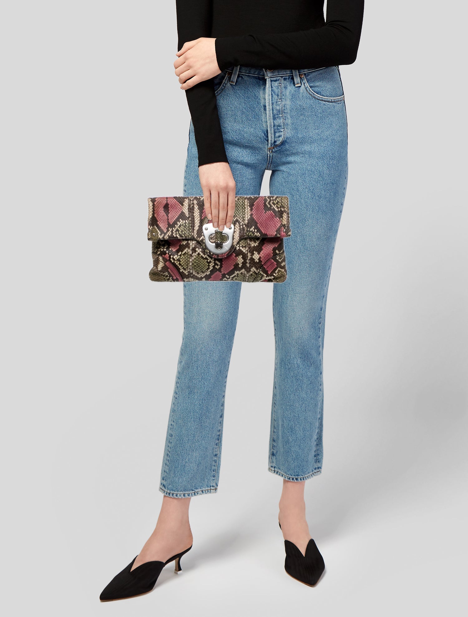 Pierre Hardy Colorblock Alpha Leather Clutch - Black Clutches, Handbags ...