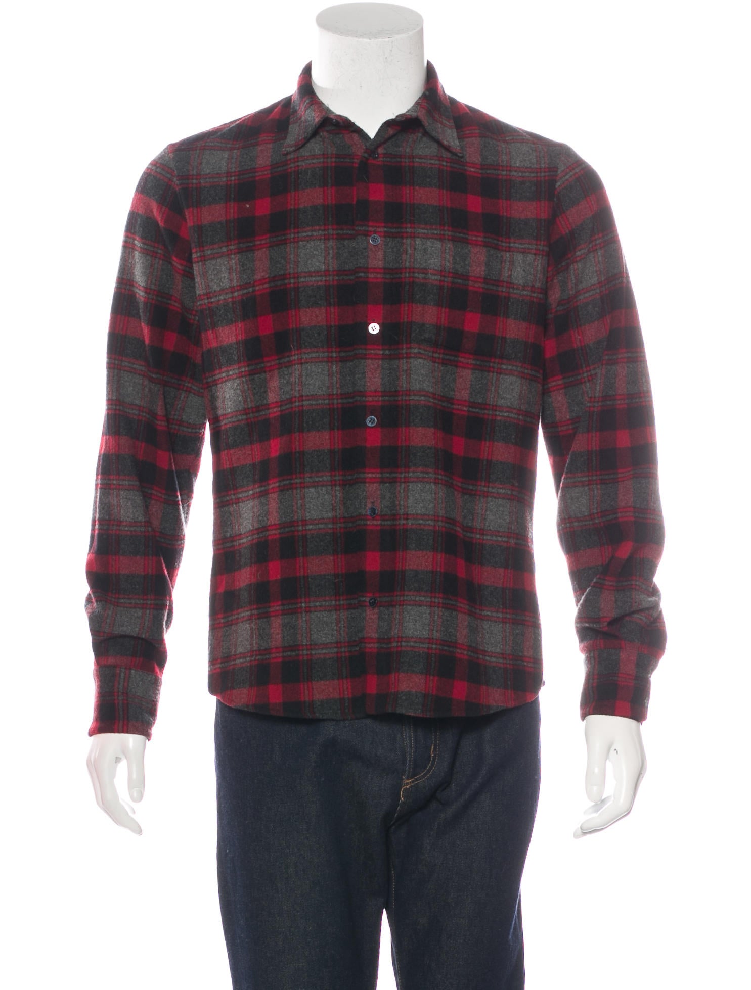 Alexander McQueen Plaid Flannel Shirt - Clothing - ALE37826 | The RealReal