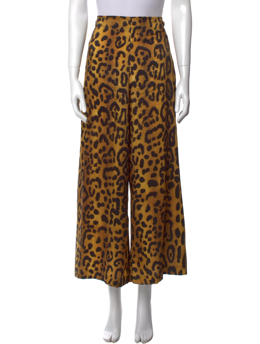 Adam Lippes Animal Print Wide Leg Pants - Neutrals, 12.5" Rise Pants ...