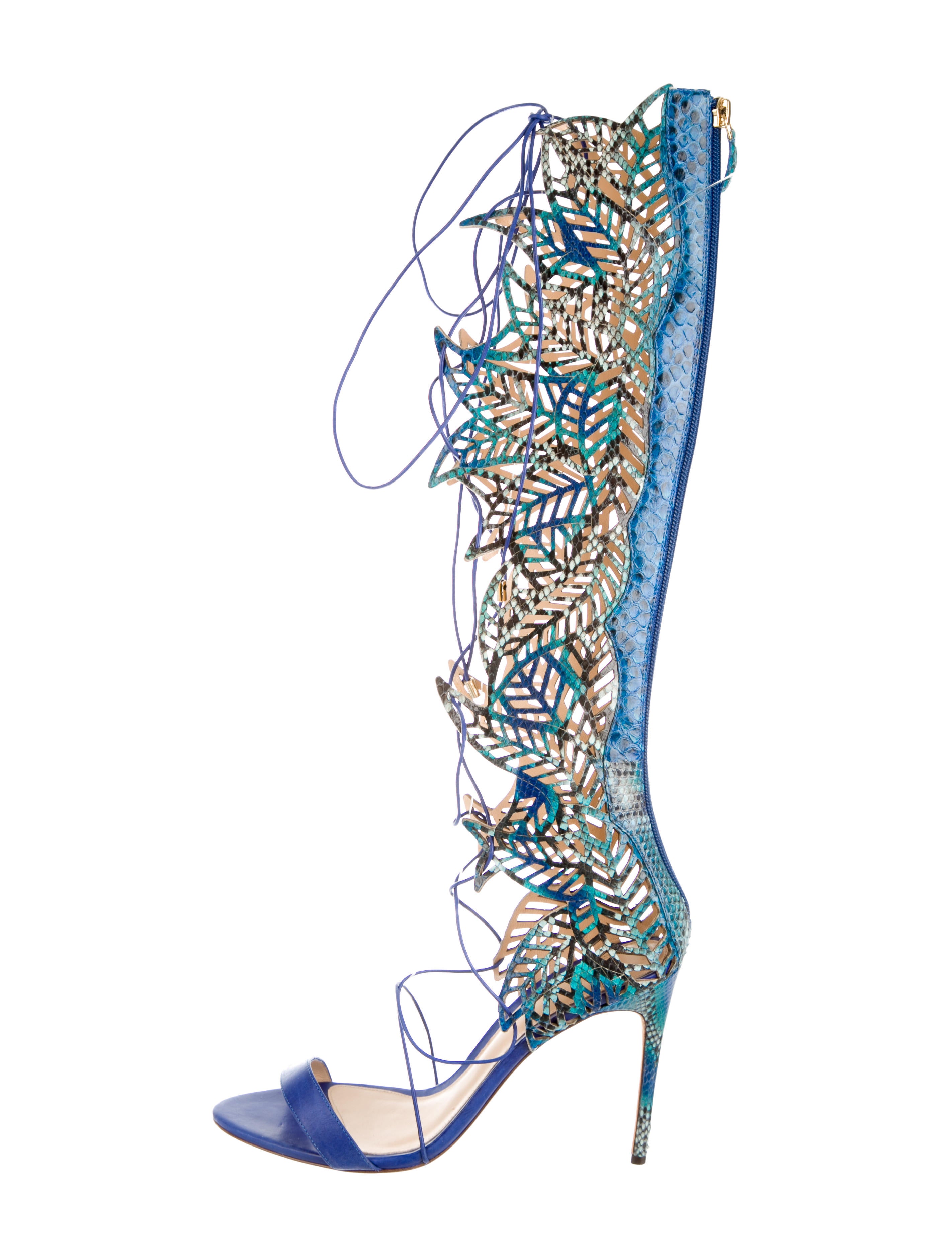 Alexandre Birman Knee-High Snakeskin Sandals - Shoes - ALR20613 | The ...