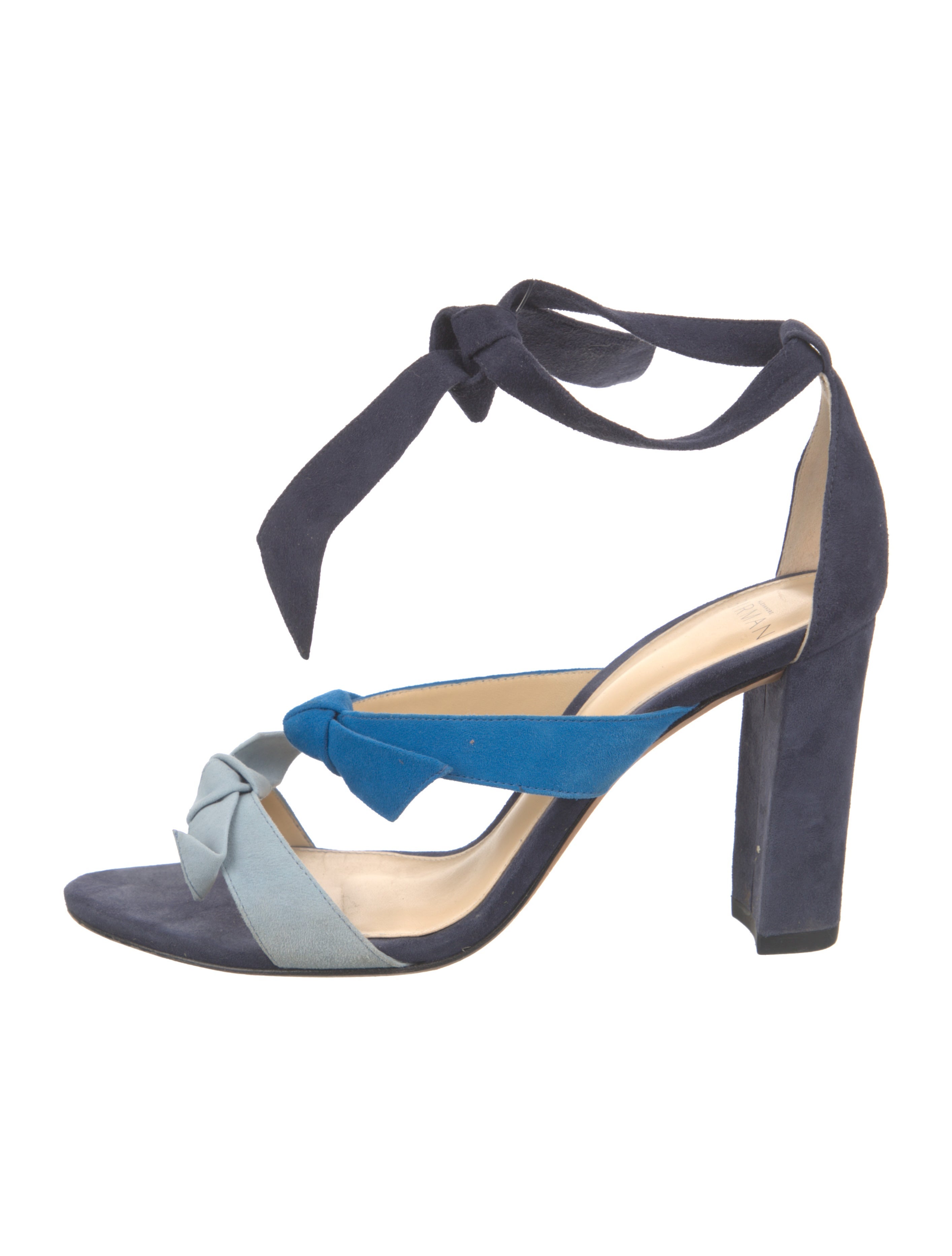 Alexandre Birman Suede T-Strap Sandals - Blue Sandals, Shoes - ALR38942 ...