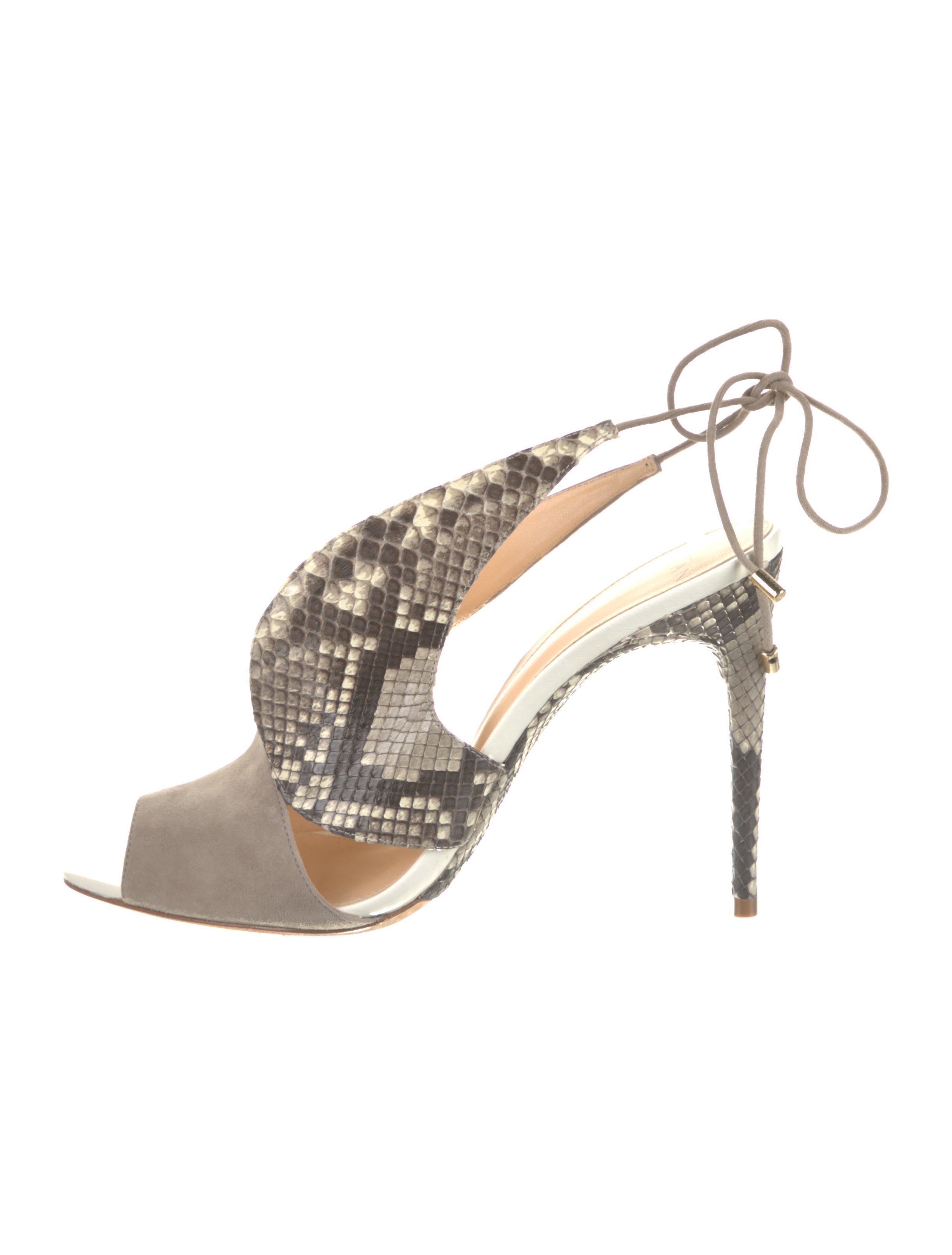 Alexandre Birman Snakeskin Animal Print Slingback Sandals - Brown ...