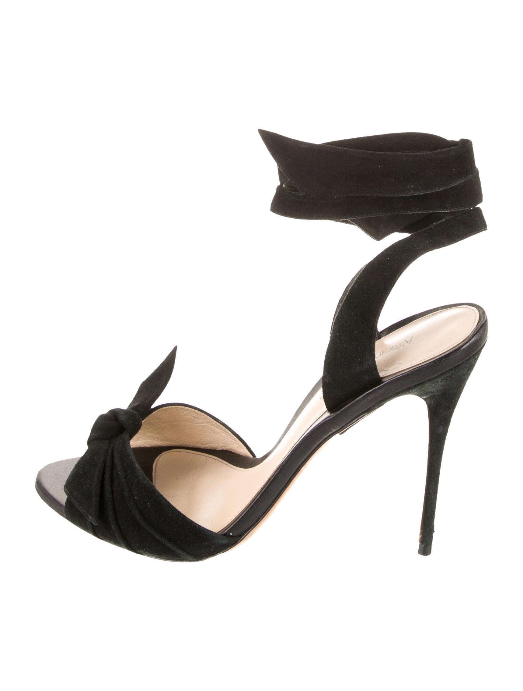 Alexandre Birman Suede Bow Accents Sandals - Black Sandals, Shoes ...