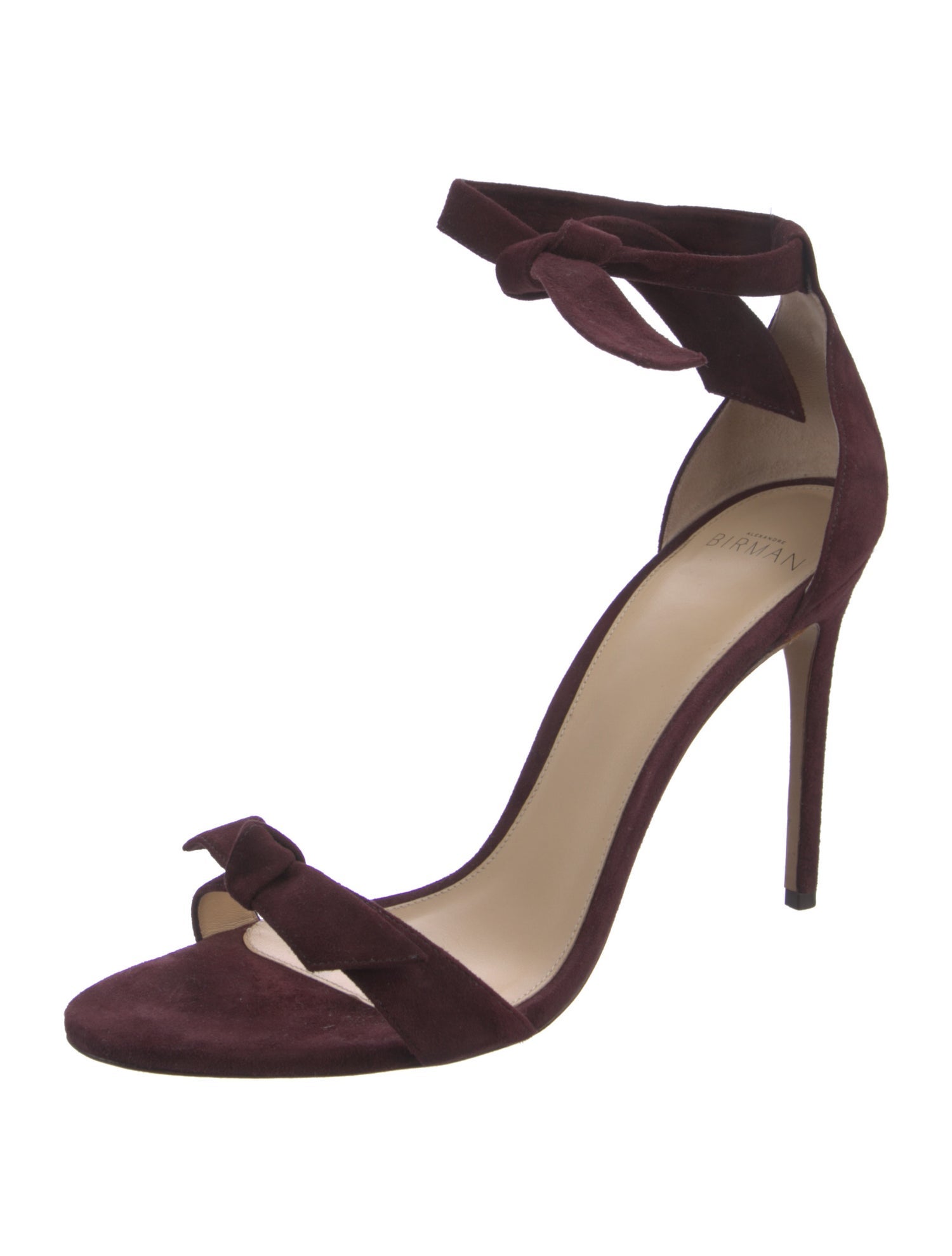 Alexandre Birman Suede Ruffle Embellishment Sandals - Red Sandals ...