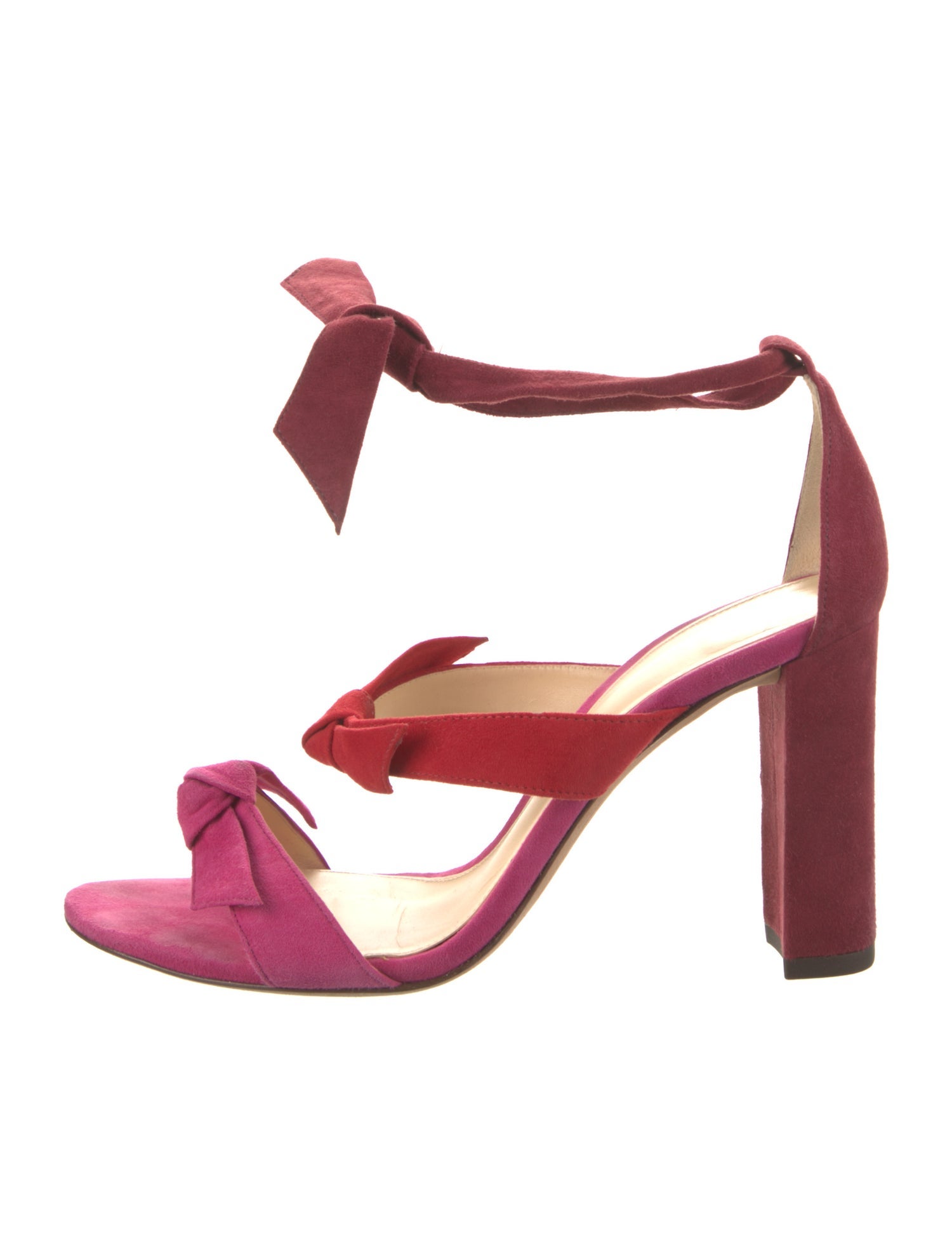 Alexandre Birman Suede Ruffle Embellishment Sandals - Red Sandals ...