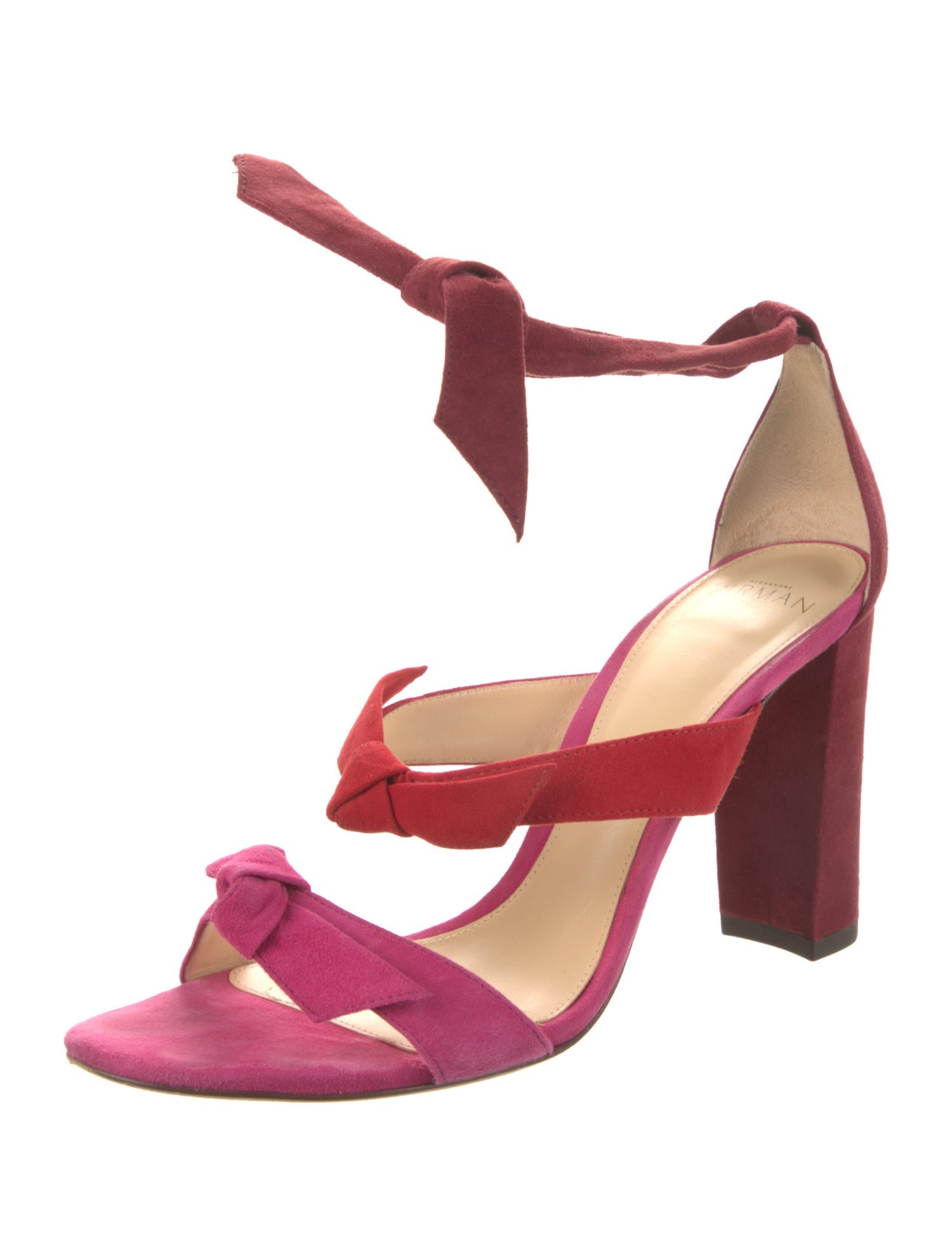 Alexandre Birman Suede Ruffle Embellishment Sandals - Red Sandals ...