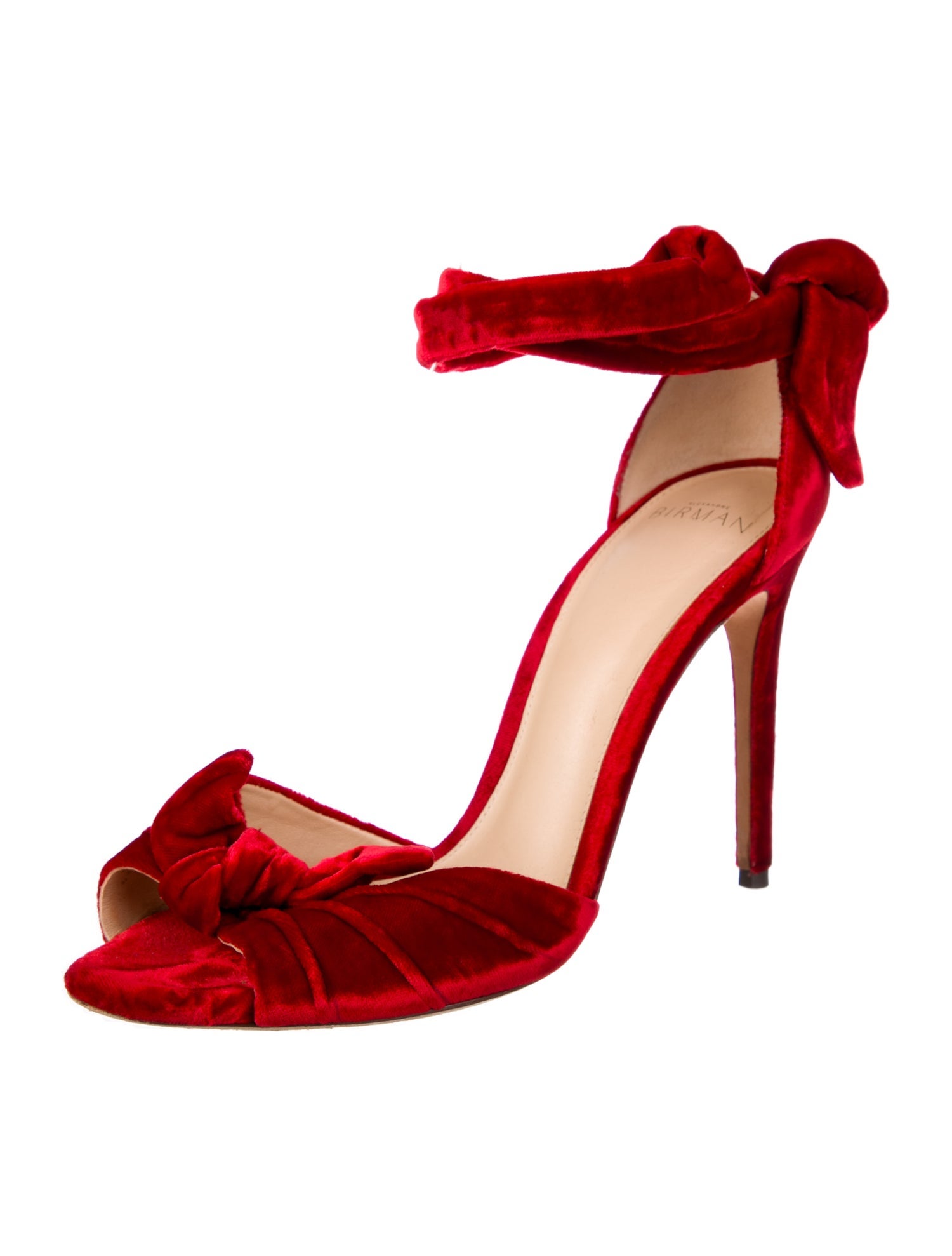 Alexandre Birman Suede Ruffle Embellishment Sandals - Red Sandals ...