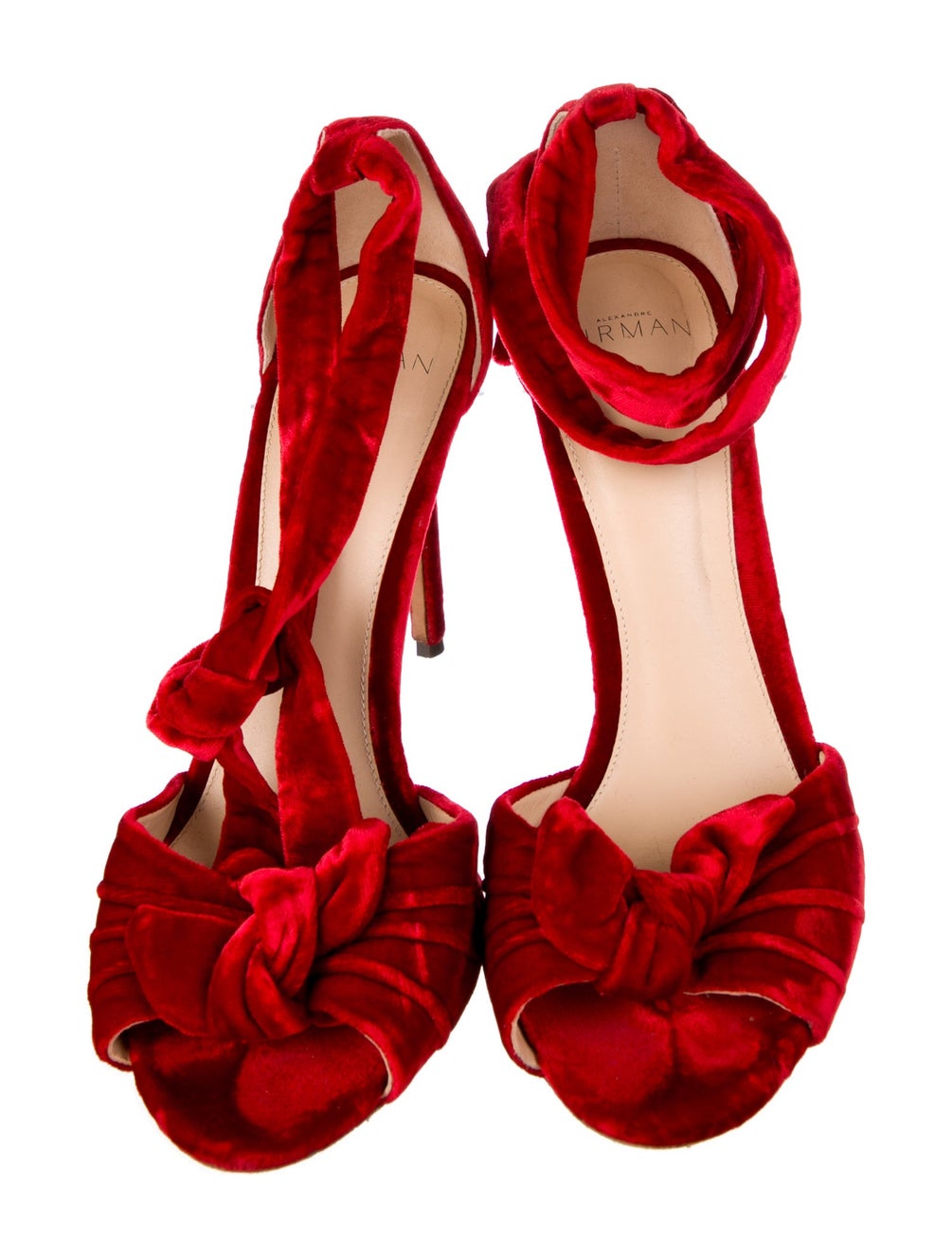 Alexandre Birman Suede Ruffle Embellishment Sandals - Red Sandals ...