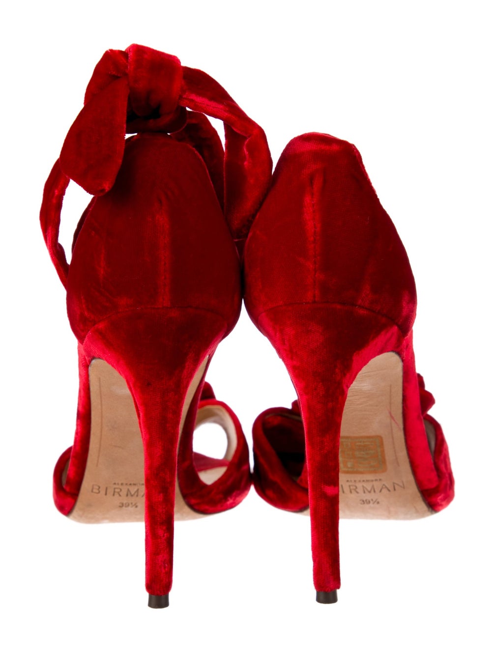 Alexandre Birman Suede Ruffle Embellishment Sandals - Red Sandals ...