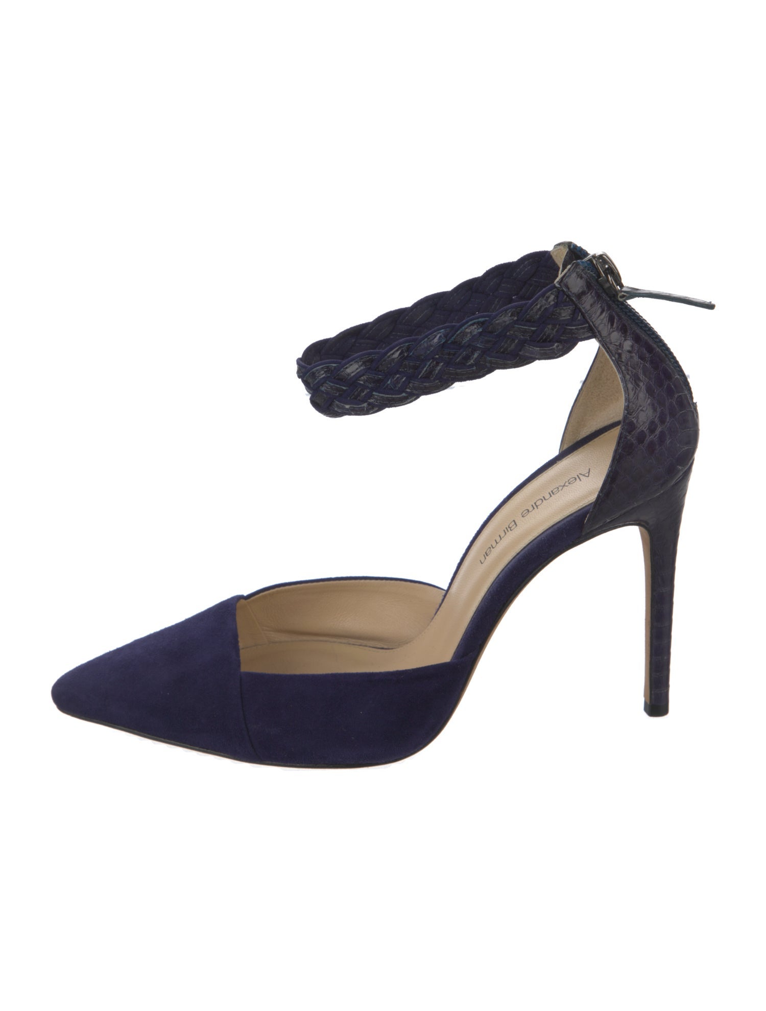 Alexandre Birman Snakeskin Animal Print D'Orsay Pumps - Blue Pumps ...