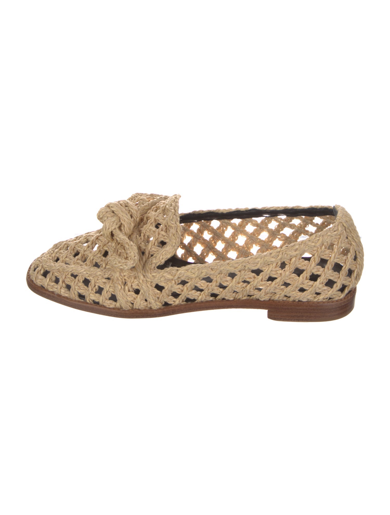 Alexandre Birman Jute Bow Accents Loafers - Neutrals Flats, Shoes - ALR48163 | The RealReal