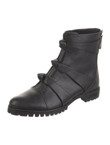 Alexandre Birman Leather Bow Accents Combat Boots - Black Boots, Shoes ...