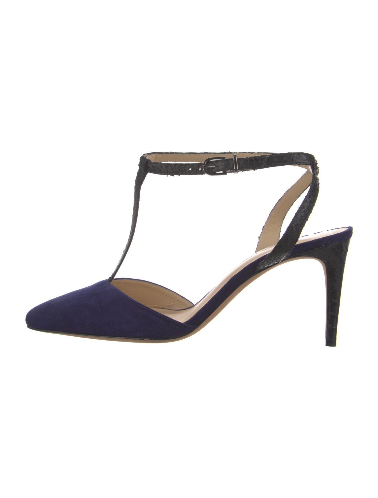 Alexandre Birman Suede T-Strap Pumps - Blue Pumps, Shoes - ALR48748 ...