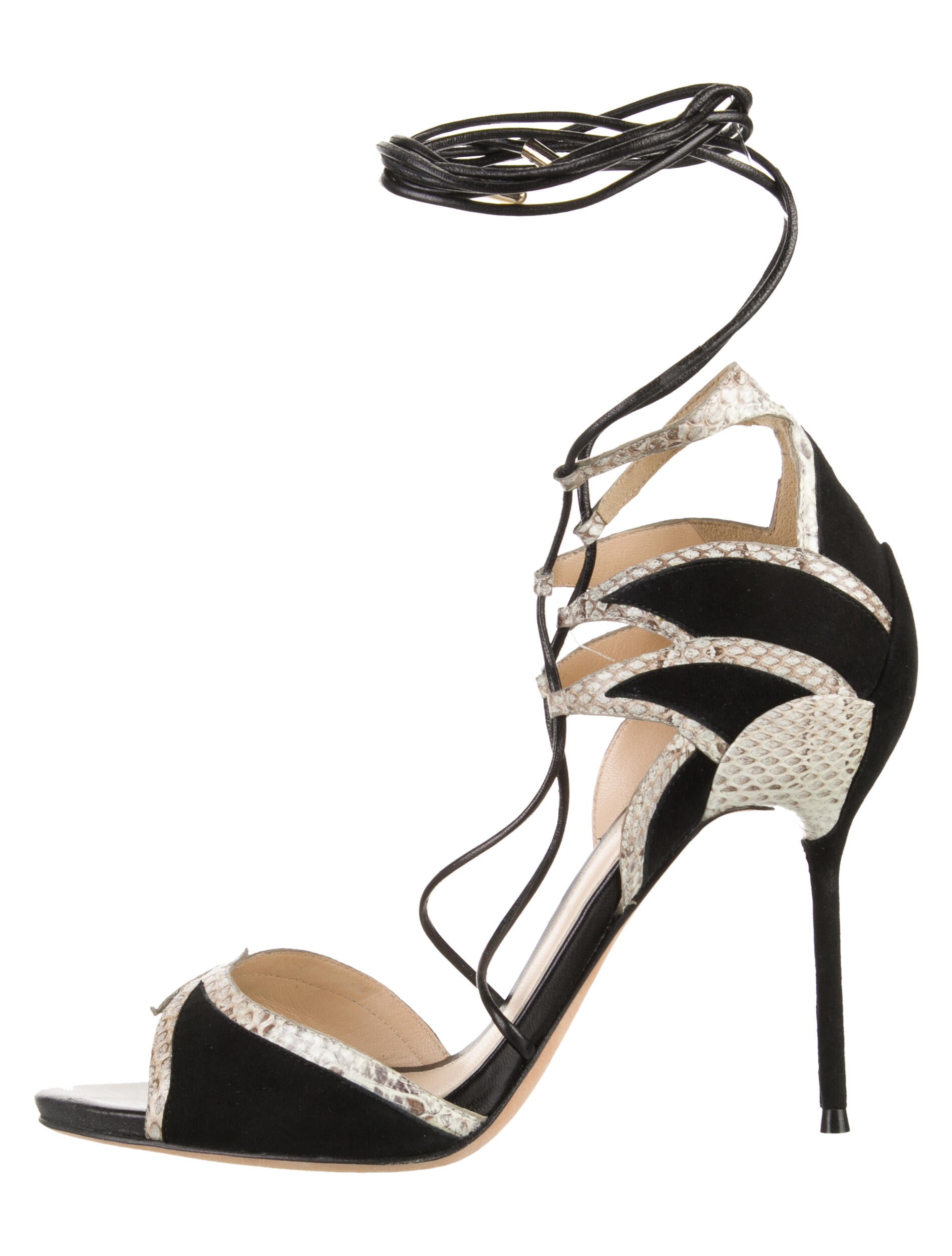 Alexandre Birman Suede Animal Print Sandals - Black Sandals, Shoes ...