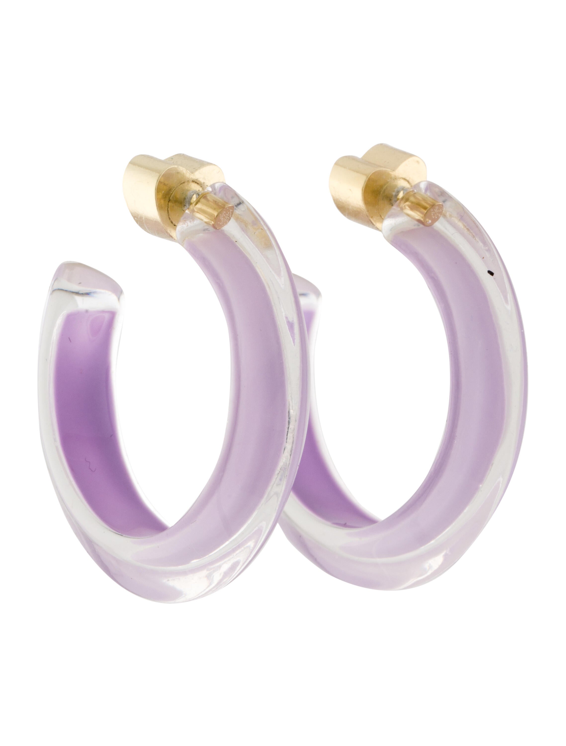 Alison Lou Lucite & Enamel Small Jelly Hoop Earrings - 14K Yellow Gold ...