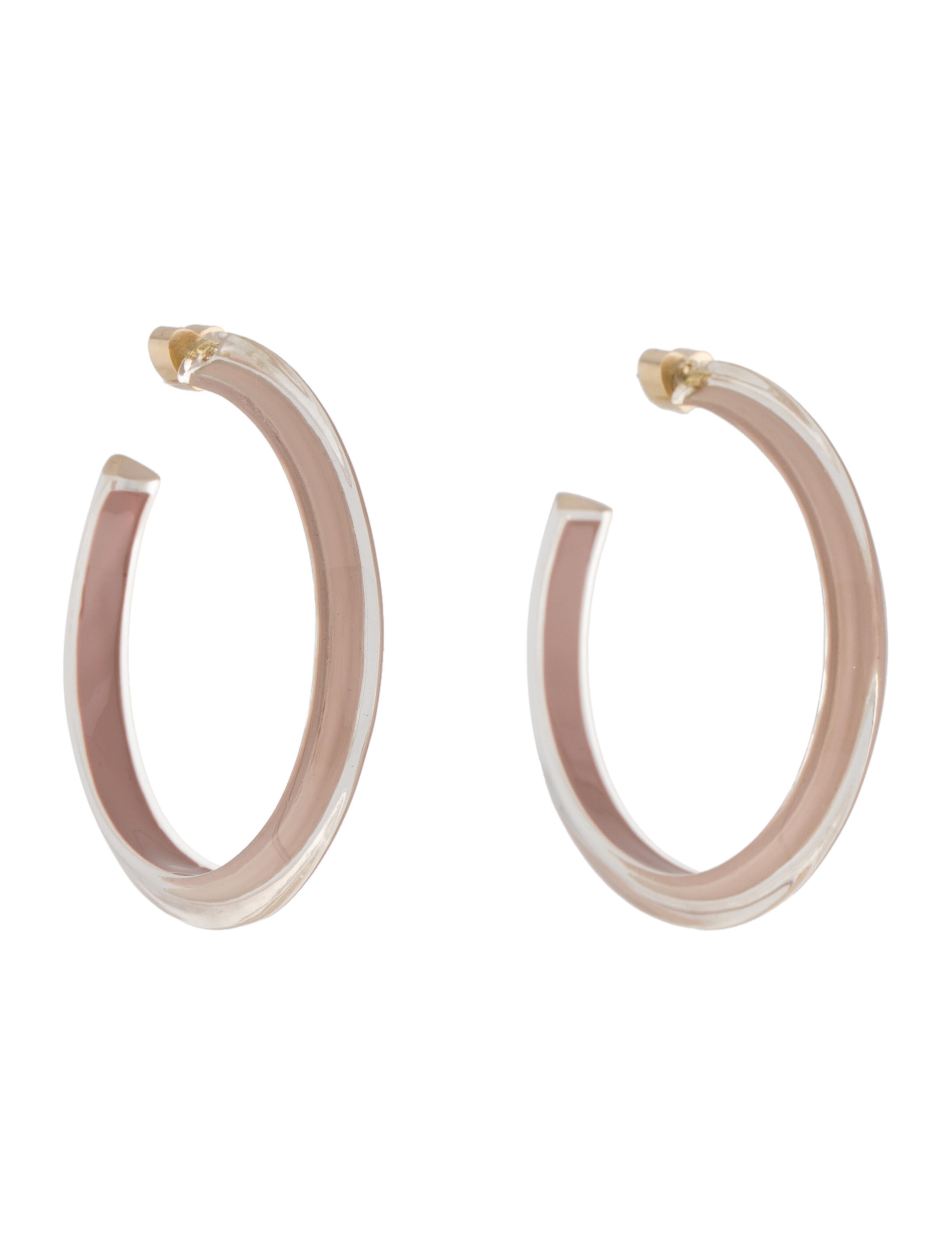 Alison Lou Lucite & Enamel Medium Jelly Hoop Earrings - Brown, Gold ...