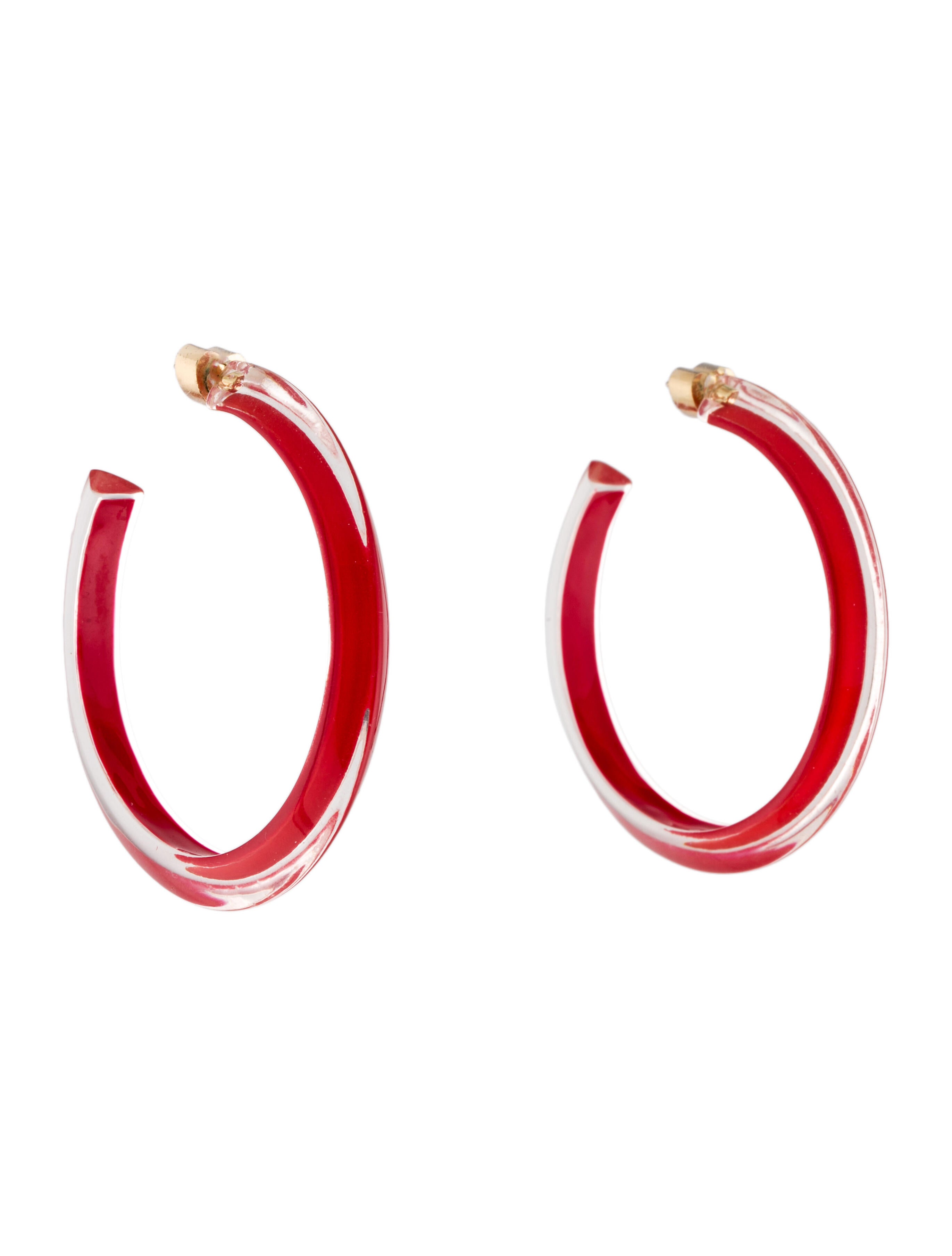 Alison Lou Lucite Medium Jelly Hoop Earrings - Gold-Tone Metal Hoop ...