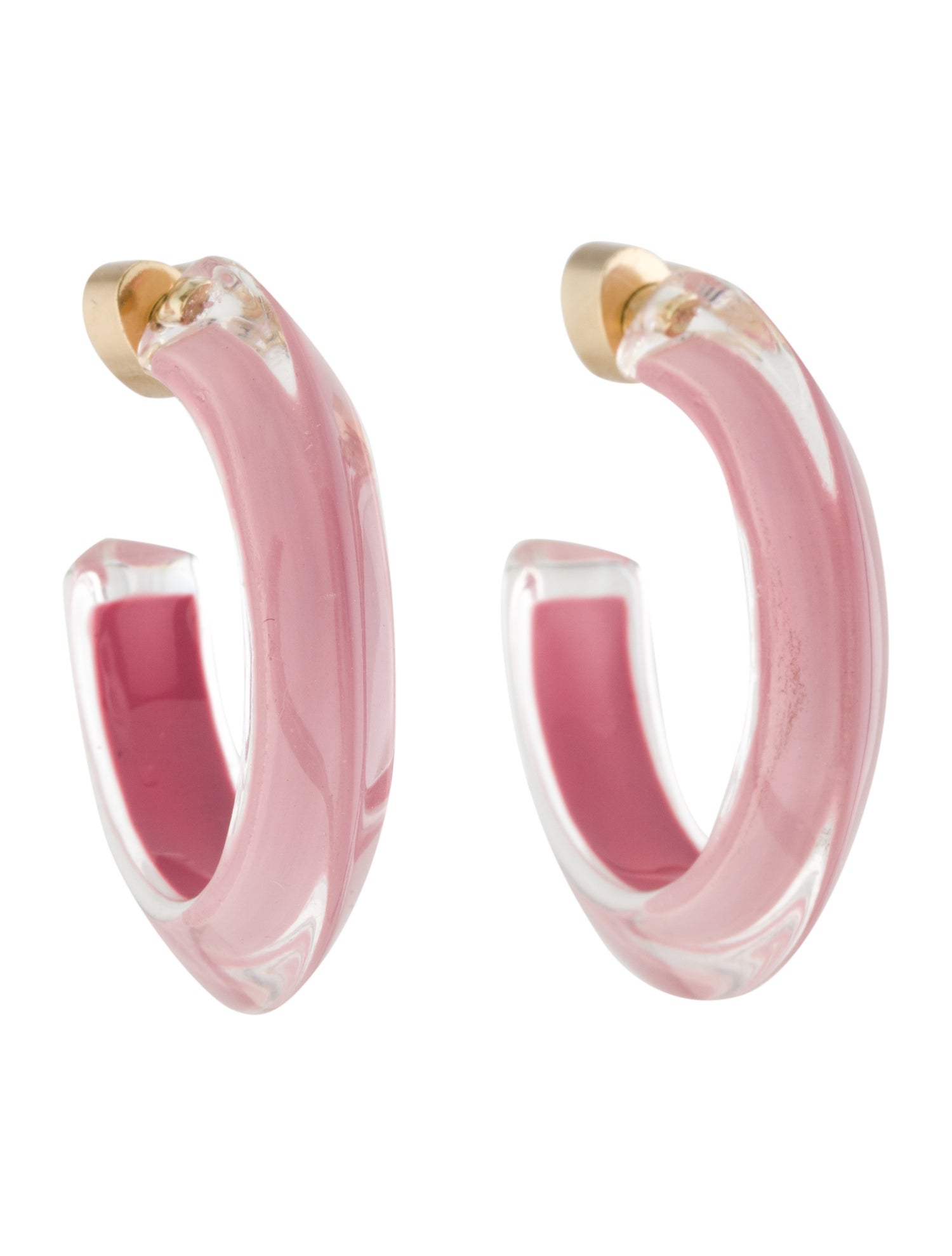 Alison Lou Small Lucite Jelly Hoop Earrings - Gold-Tone Metal Hoop ...