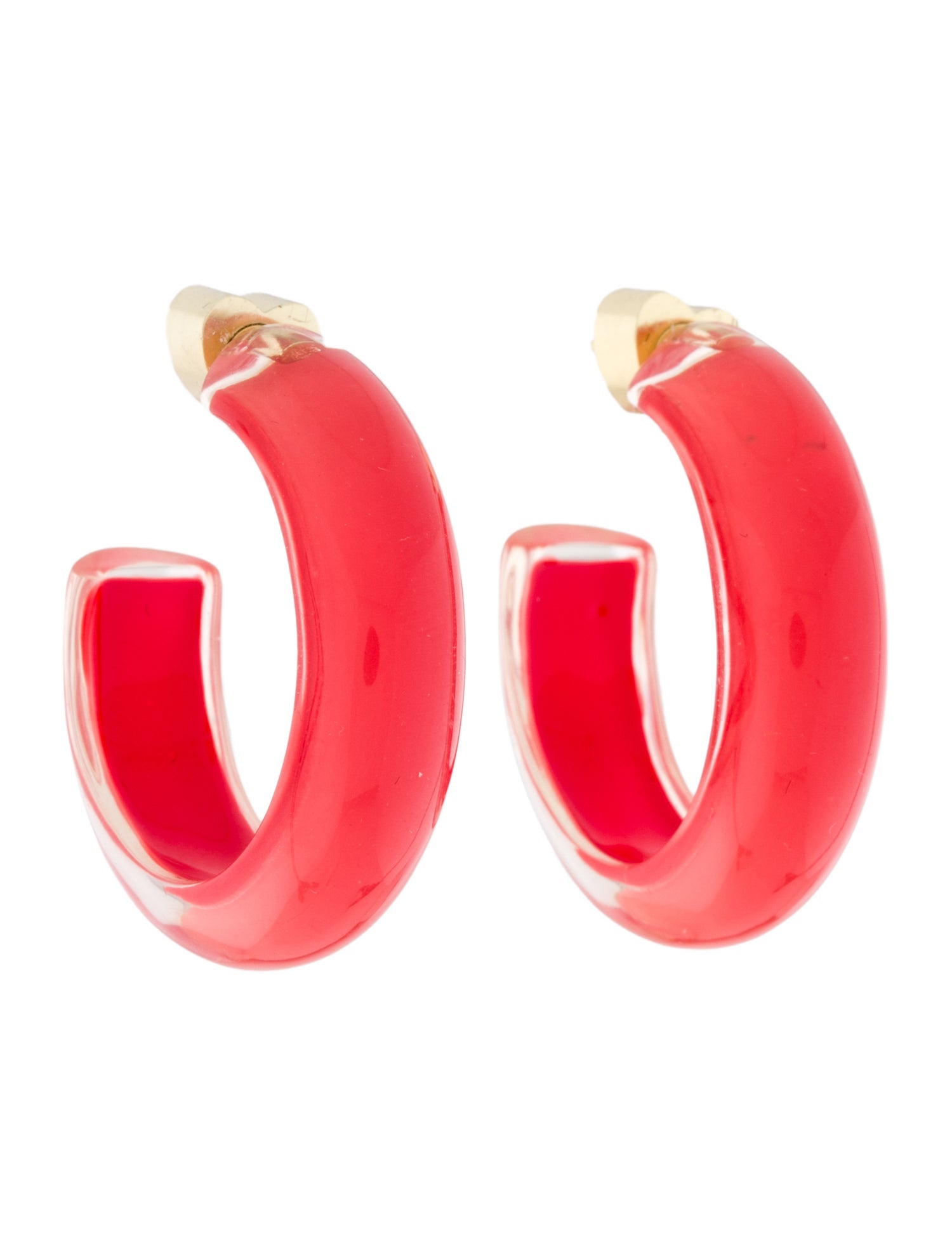 Alison Lou Small Lucite Jelly Hoop™ Earrings - 14K Yellow Gold-Plated ...
