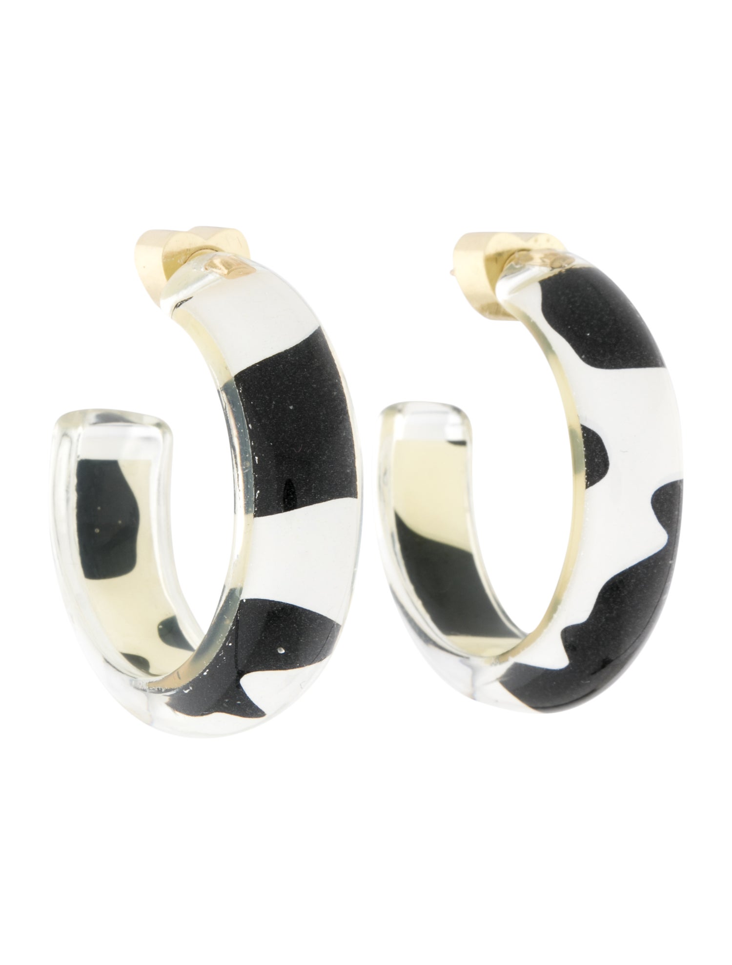 Alison Lou Small Lucite Animal-Print Jelly Hoop™ Earrings - 14K Yellow ...
