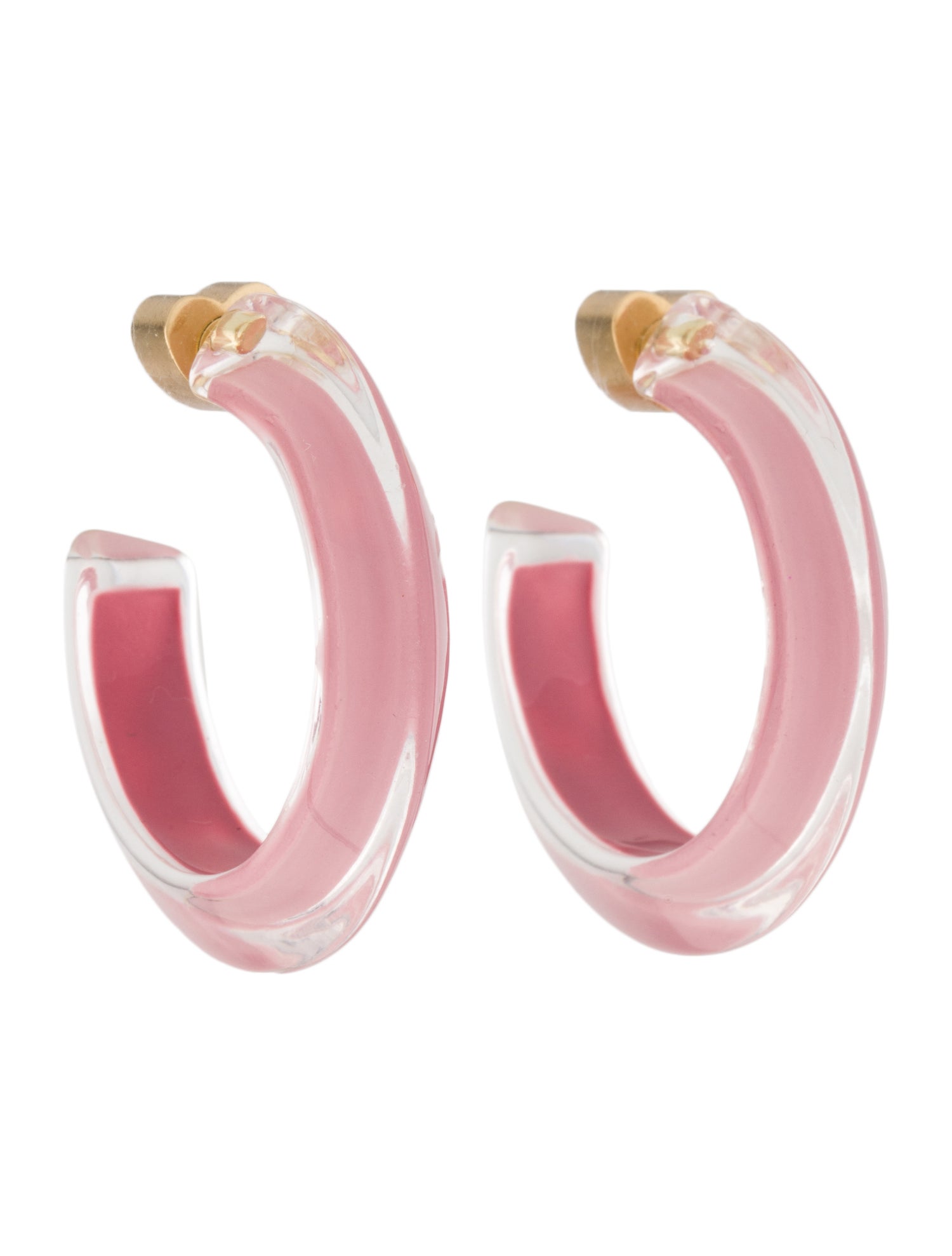 Alison Lou Small Lucite Jelly Hoop Earrings - 14K Yellow Gold-Plated ...
