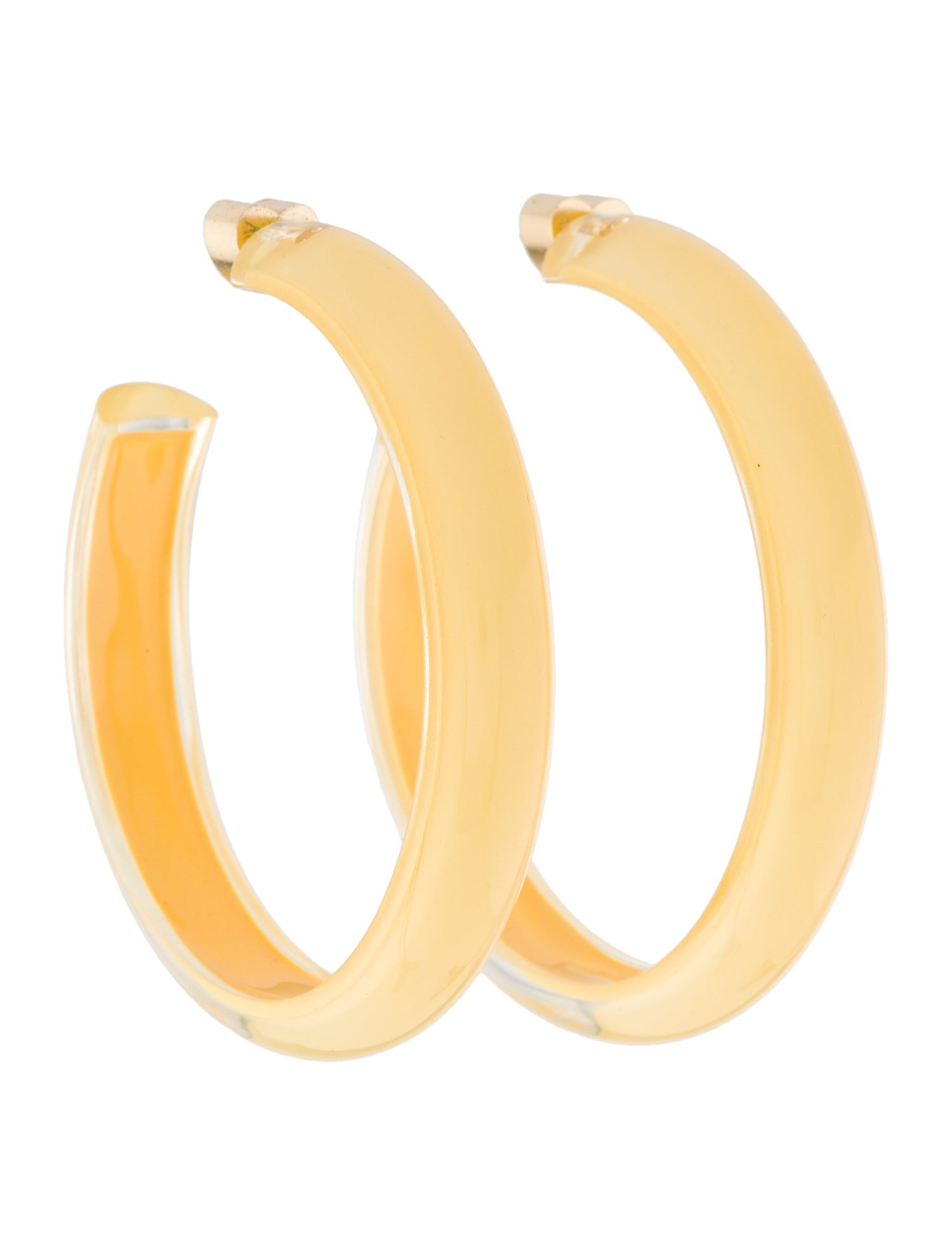 Alison Lou Lucite Jelly Hoop earrings - Yellow, 14K Yellow Gold-Plated ...