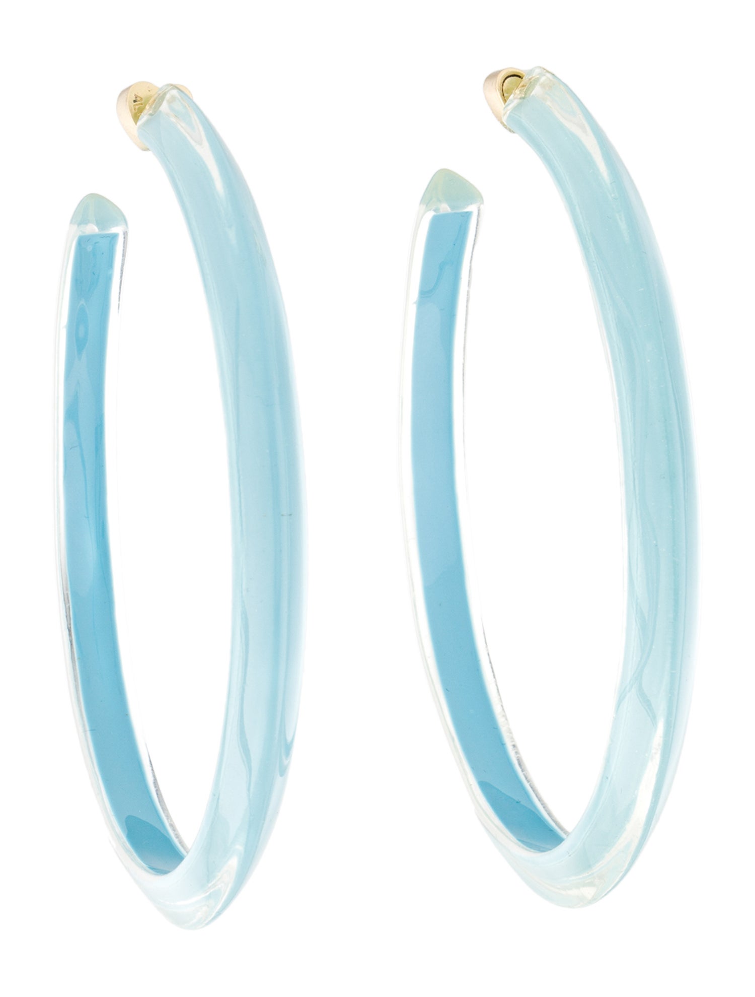 Alison Lou Lucite Large Jelly Roll Hoop Earrings - Blue, Gold-Tone ...